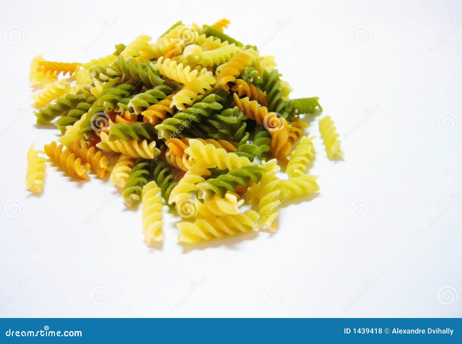 Pasta - Dried Tri-colored Fusilli Stock Photo - Image of lunch, table ...