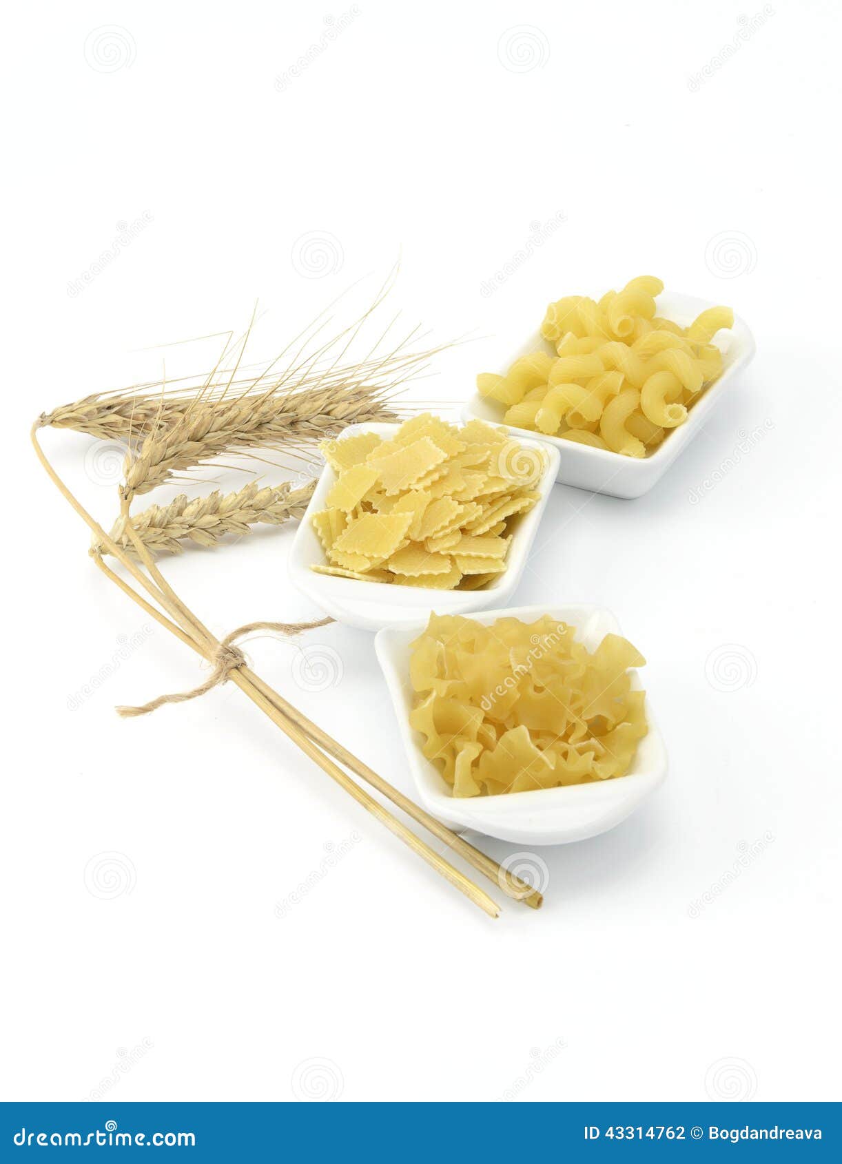 Pasta and ears of wheat stock photo. Image of type, wheat - 43314762