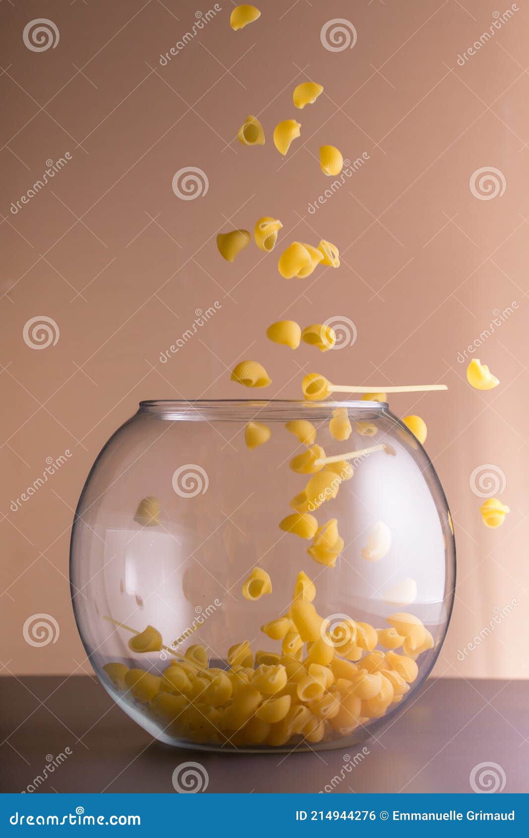 Pasta Falling in a Round Aquarium Stock Photo - Image of italy, cooking ...