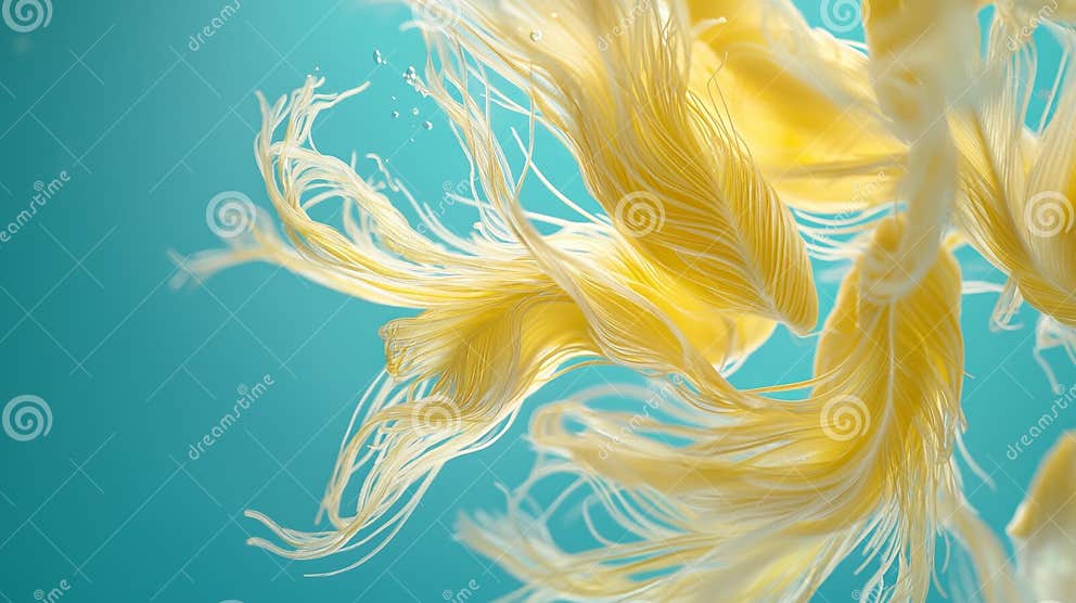 Pasta Feathers Float Separately Water Creating Mesmerizing Display ...