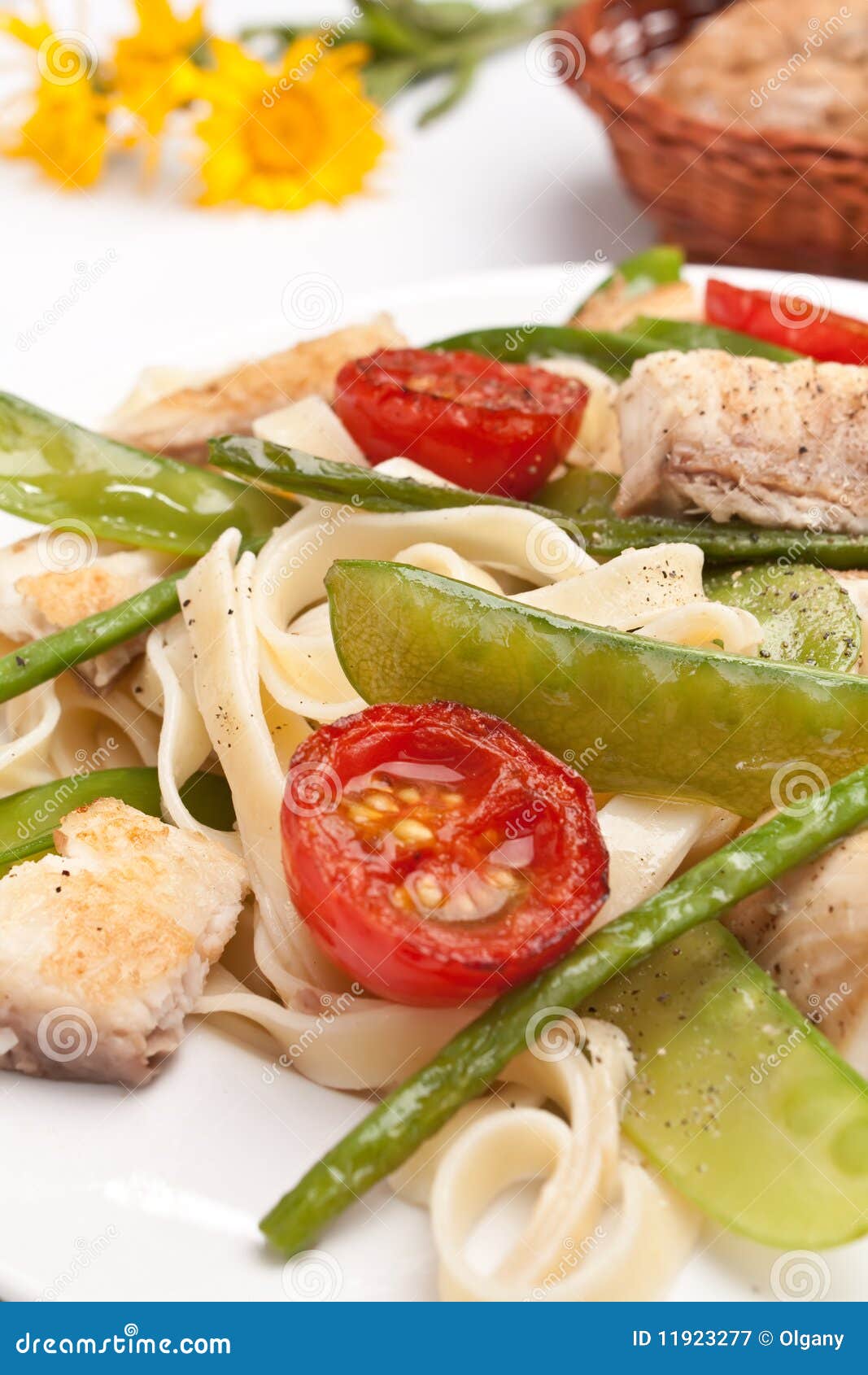 Pasta with Fish and Vegetables Stock Image - Image of organic, close ...