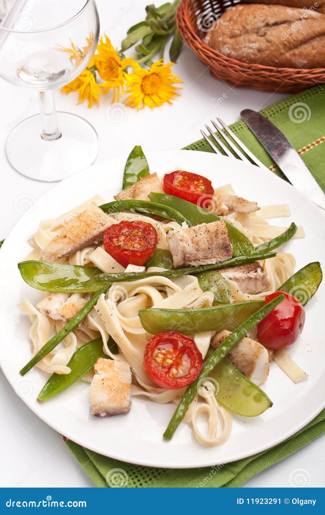 Pasta with Fish and Vegetables Stock Image - Image of cooked, cuisine ...