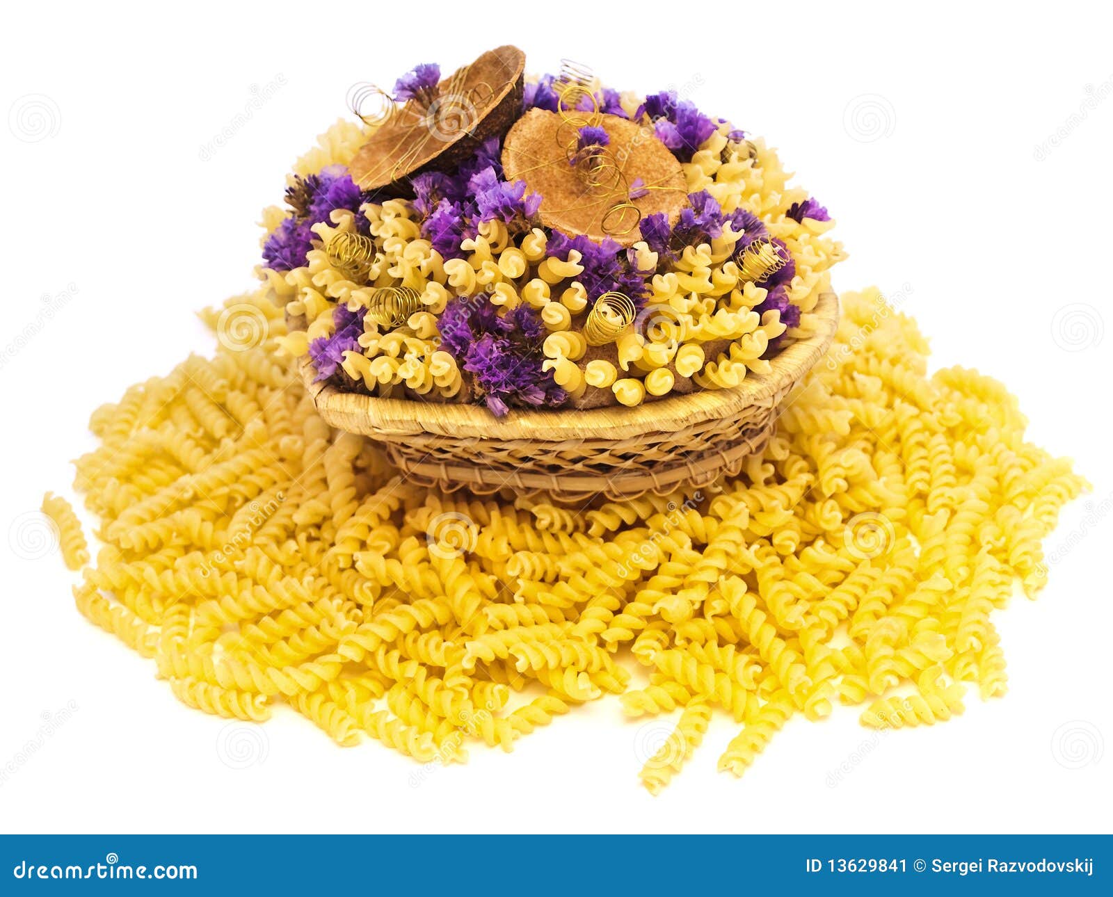 Pasta and flowers stock image. Image of heap, macaroni - 13629841