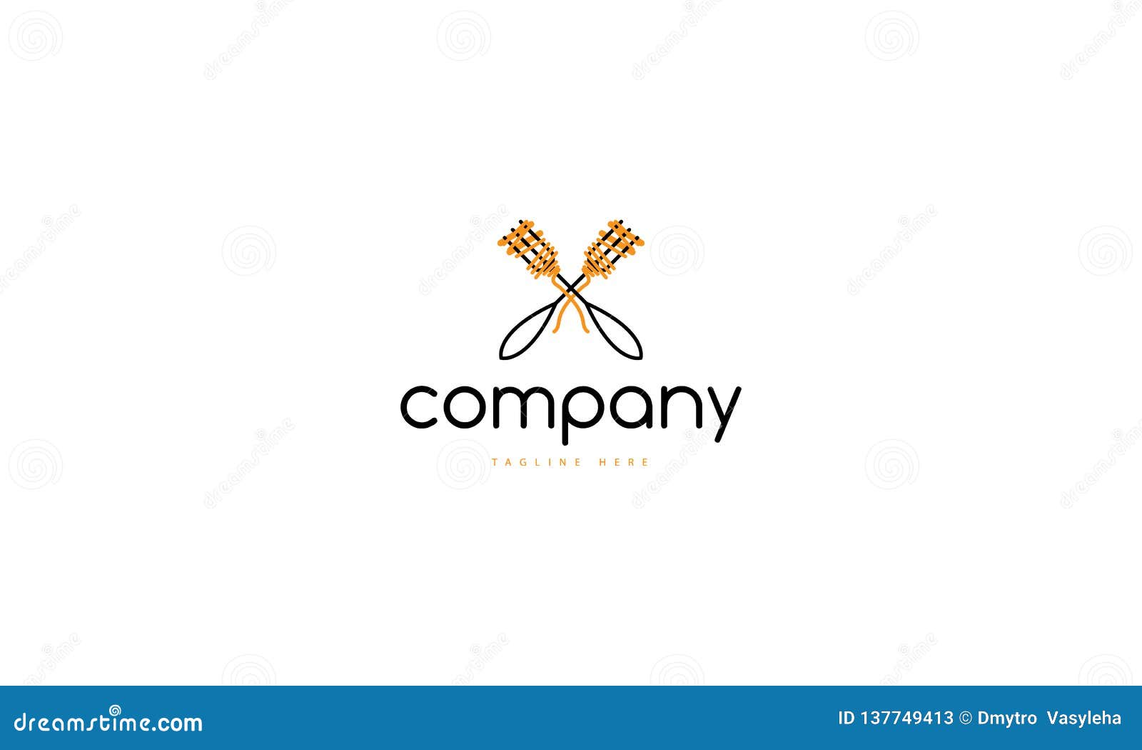 Pasta on Fork. Vector Logo Which Depicts a Fork with Spaghetti. Stock ...