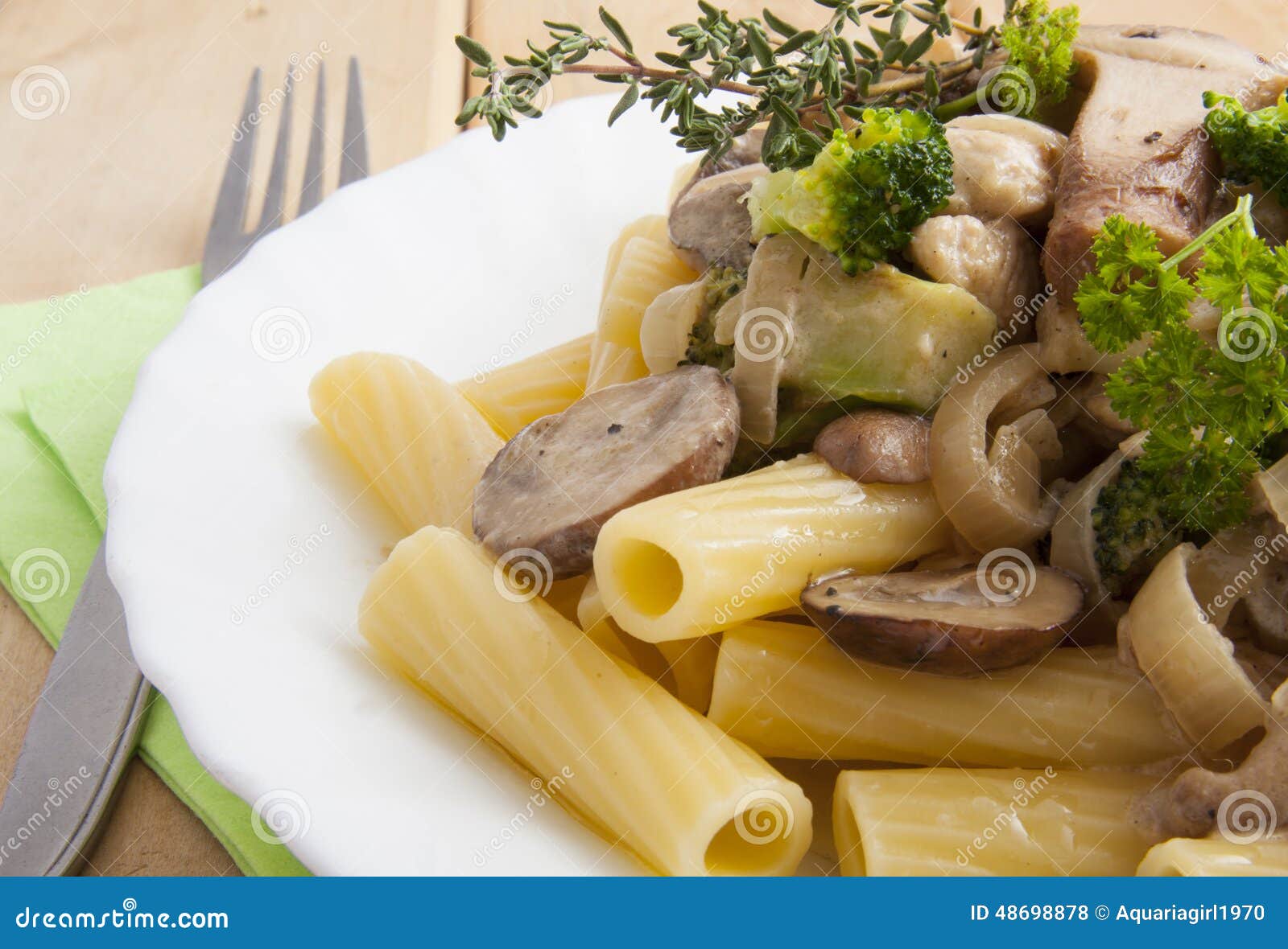 Pasta funghi stock photo. Image of kitchen, napkin, calories - 48698878