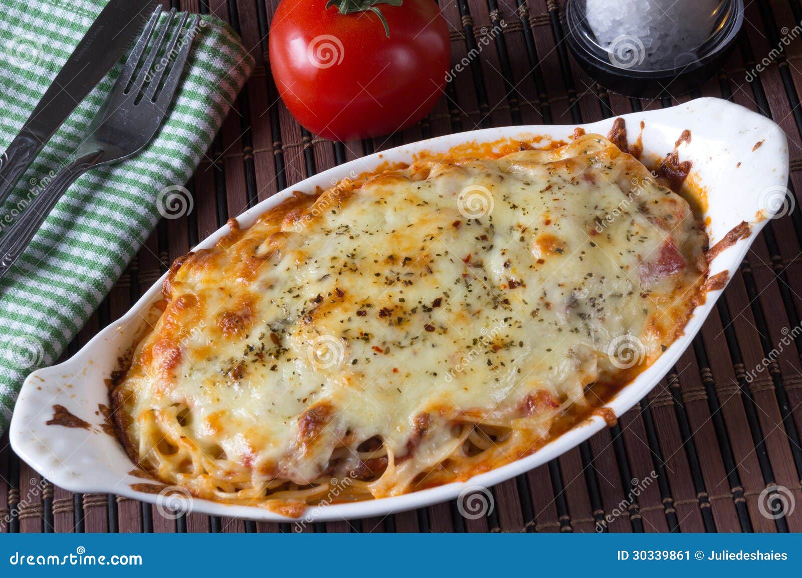 Pasta gratin stock image. Image of food, table, cheese - 30339861