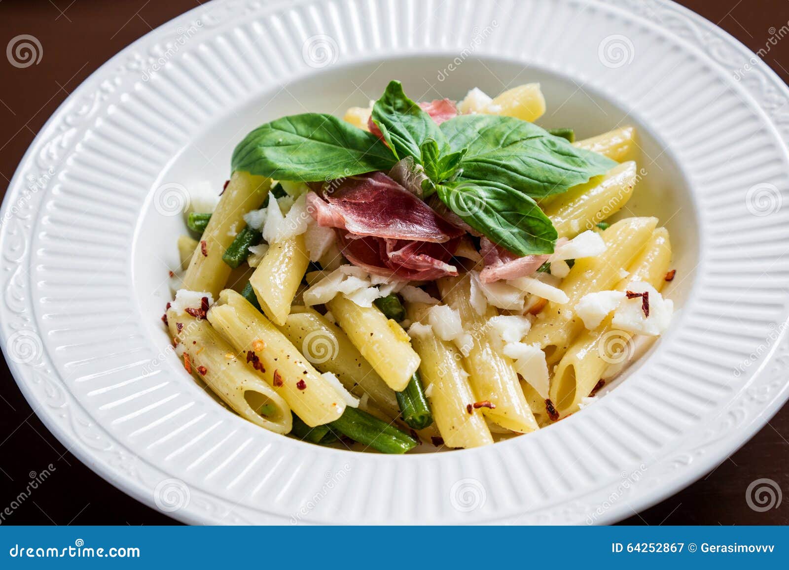 Pasta with Hamon and Goat Cheese Stock Image - Image of hamon, sauce ...
