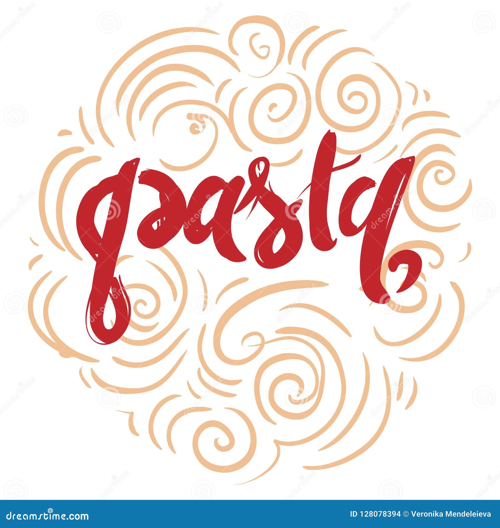 Pasta. Hand Lettering Quote for Your Design Stock Vector - Illustration ...