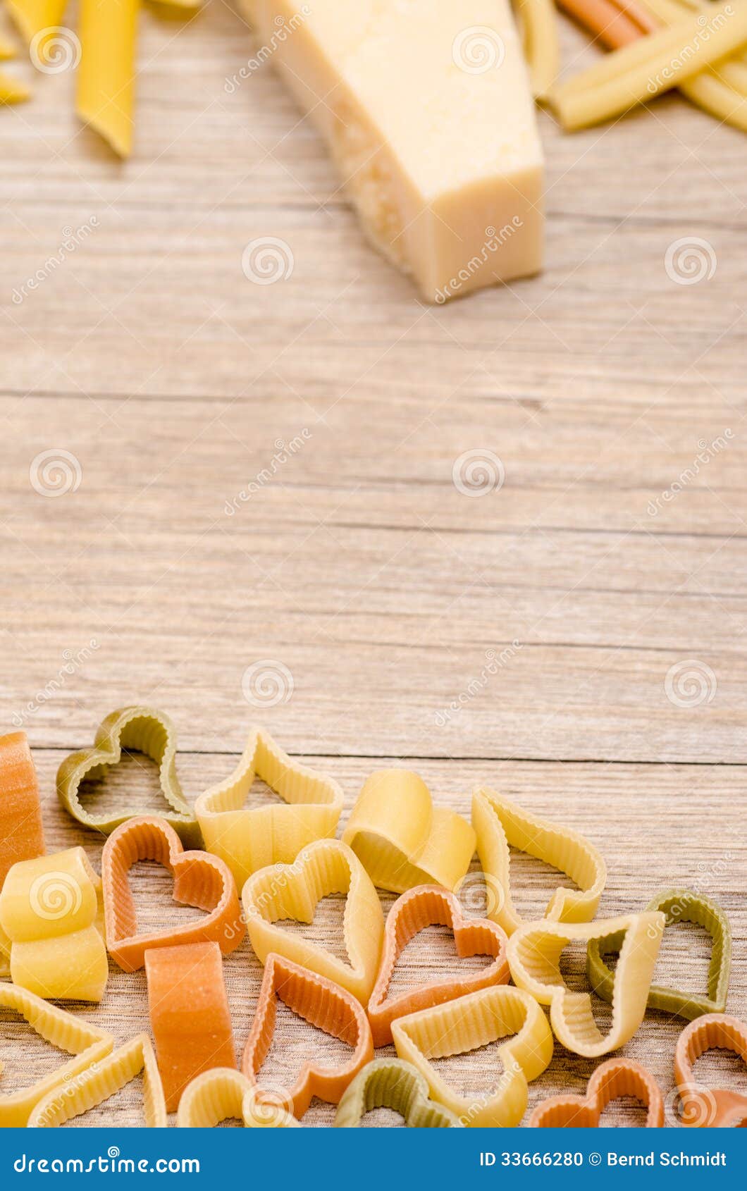 Pasta with Heart Shape on a Wooden Board Stock Photo - Image of ...