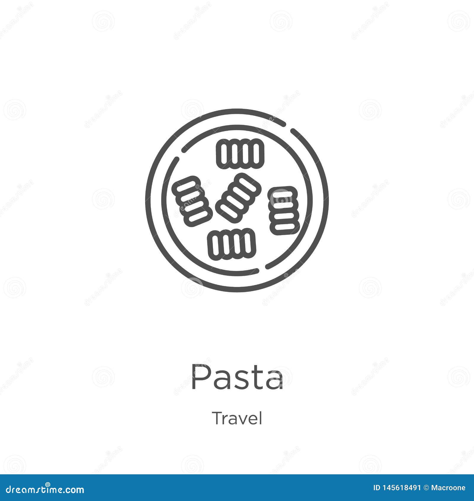 Pasta Icon Vector from Travel Collection. Thin Line Pasta Outline Icon ...