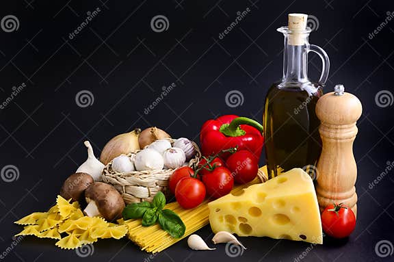 Pasta ingredients stock photo. Image of food, noodle - 18711042