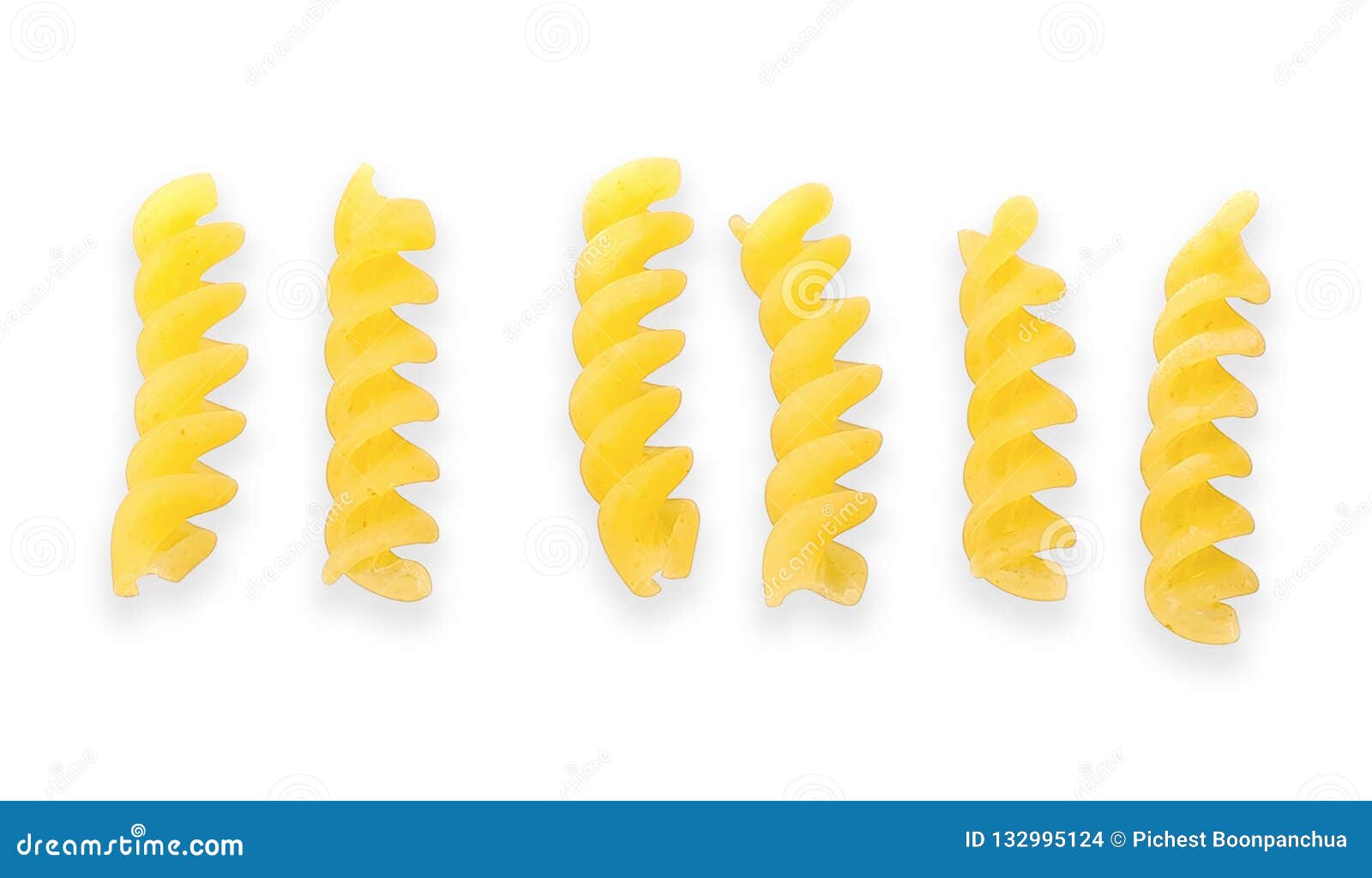 Pasta Isolated on White with Top View Stock Photo - Image of uncooked ...