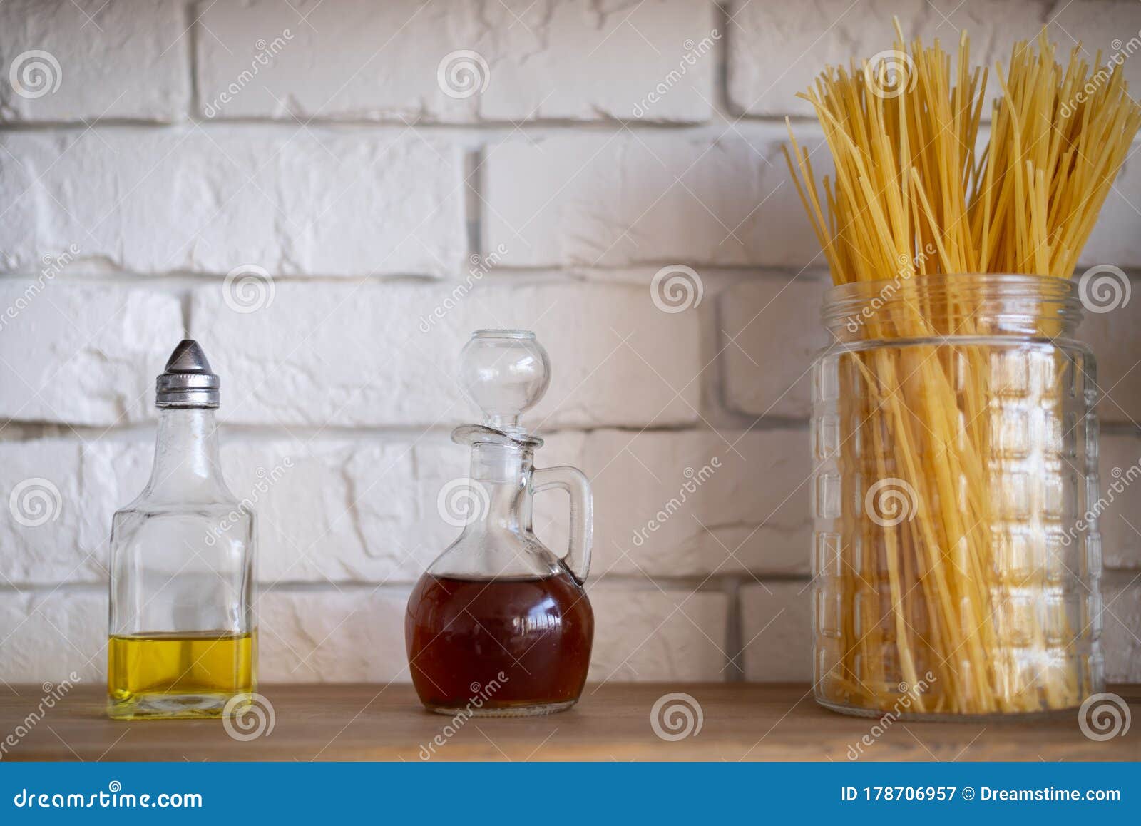 Pasta in a Jar on the Kitchen Table Stock Image - Image of goods, bake ...