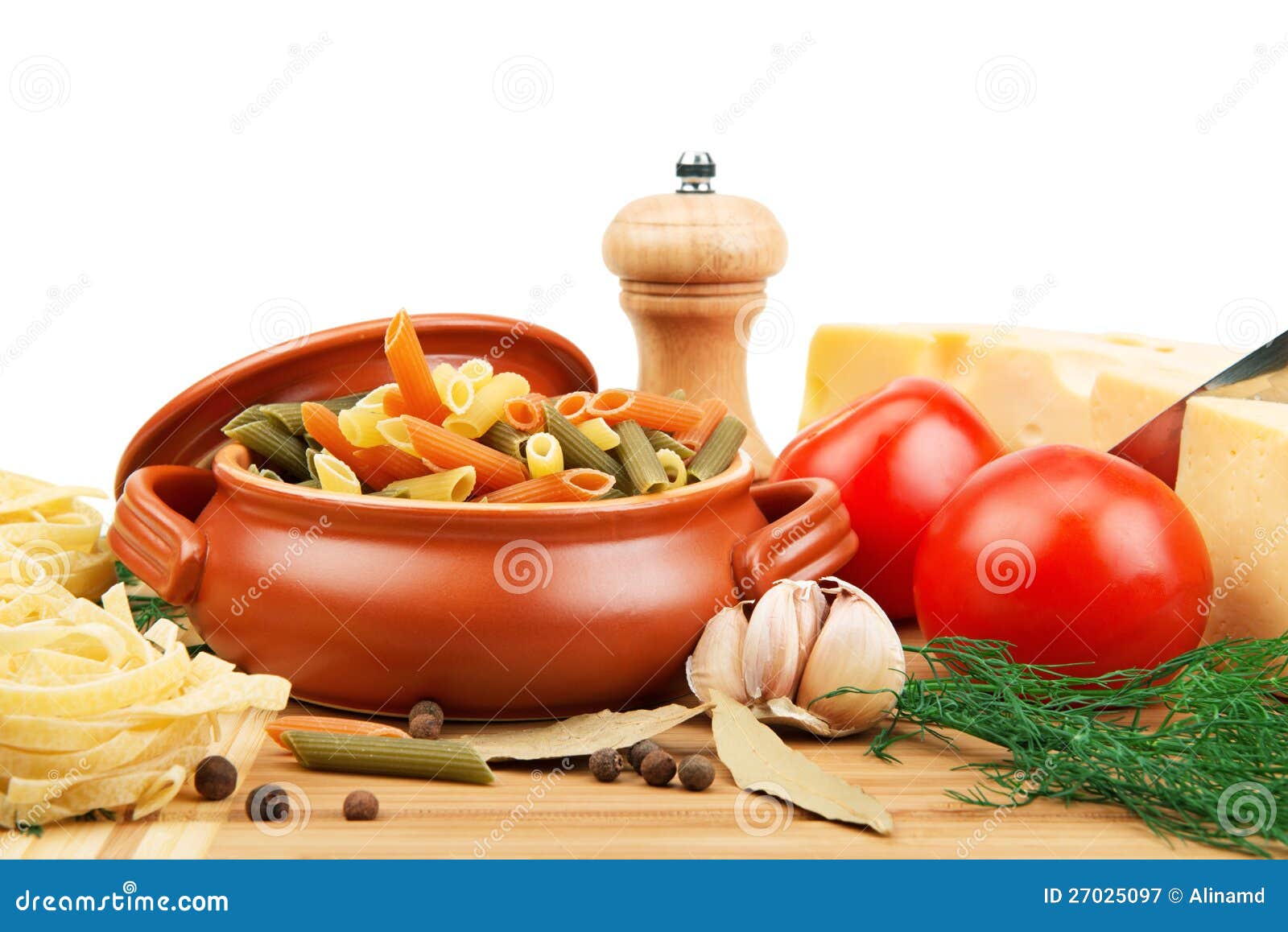 Pasta and kitchen utensils stock image. Image of carbohydrate - 27025097