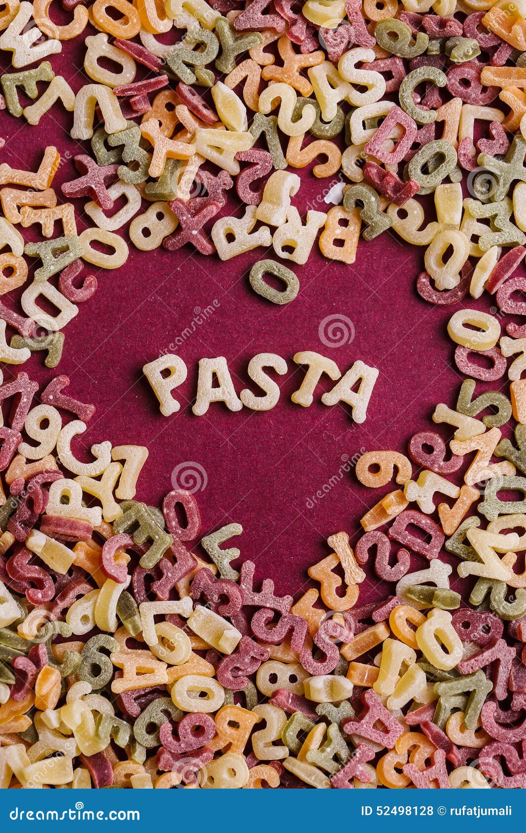 Pasta letters stock photo. Image of diet, colorful, green - 52498128