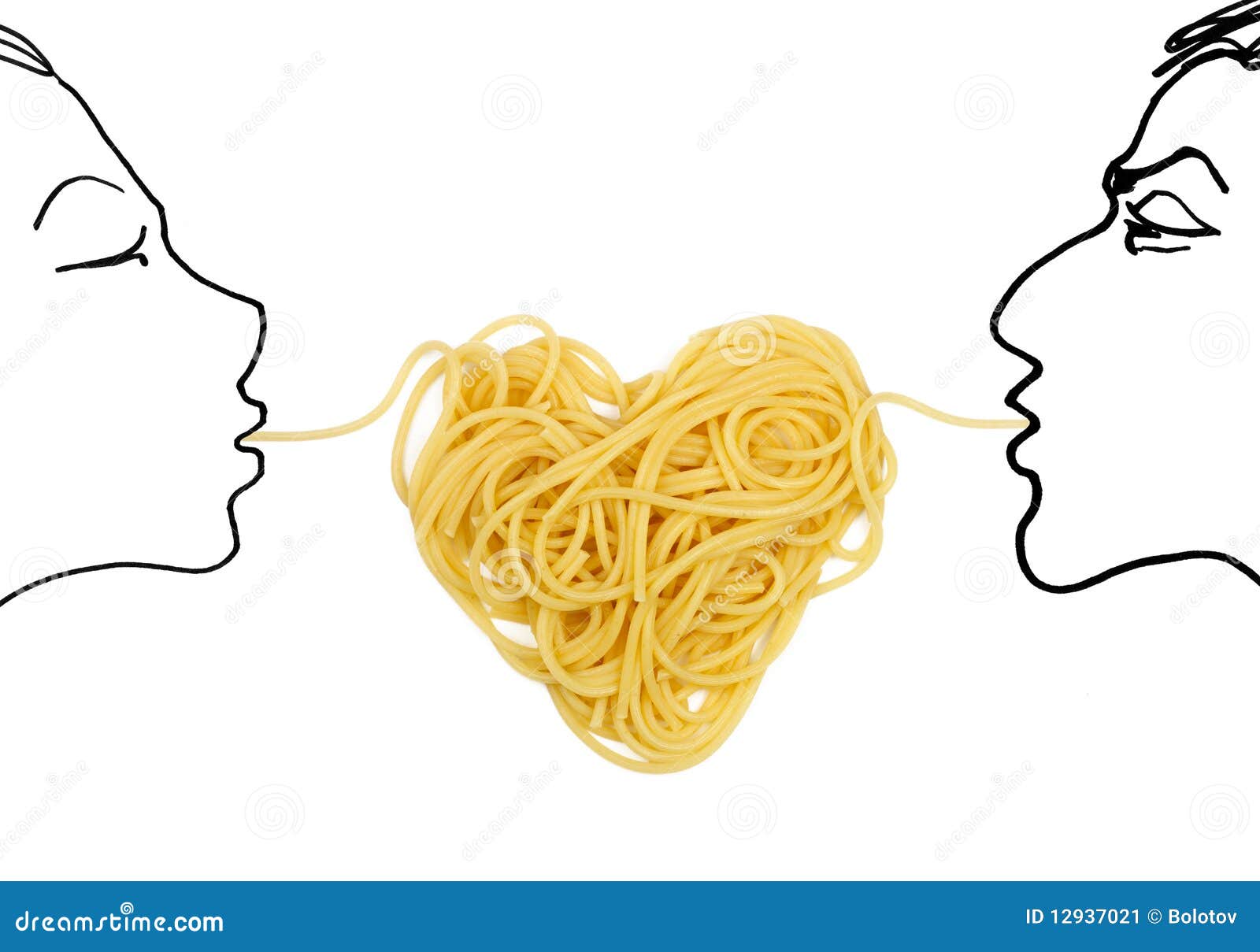 Pasta Love (Valentine`s Day Theme) Stock Illustration - Illustration of ...