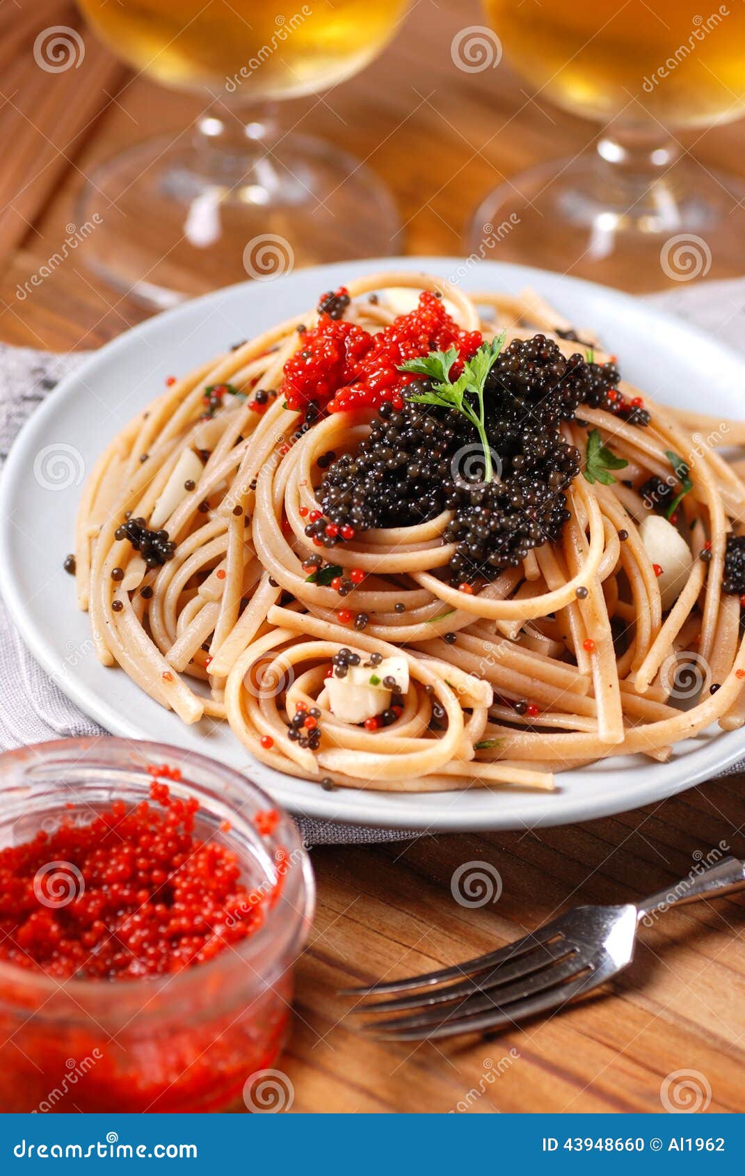 Pasta with lumpfish roe stock photo. Image of traditional - 43948660