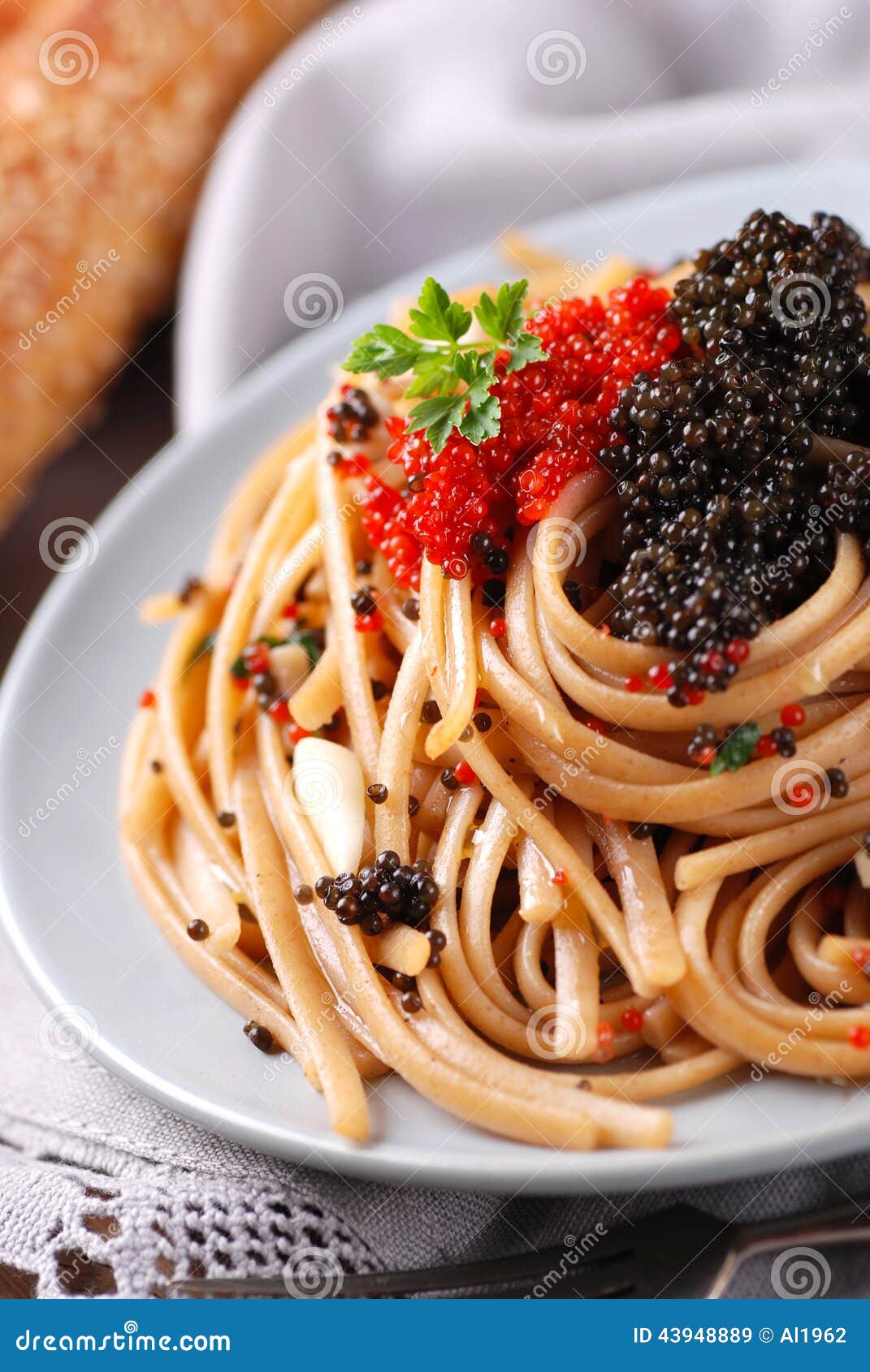 Pasta with lumpfish roe stock image. Image of nutrition - 43948889