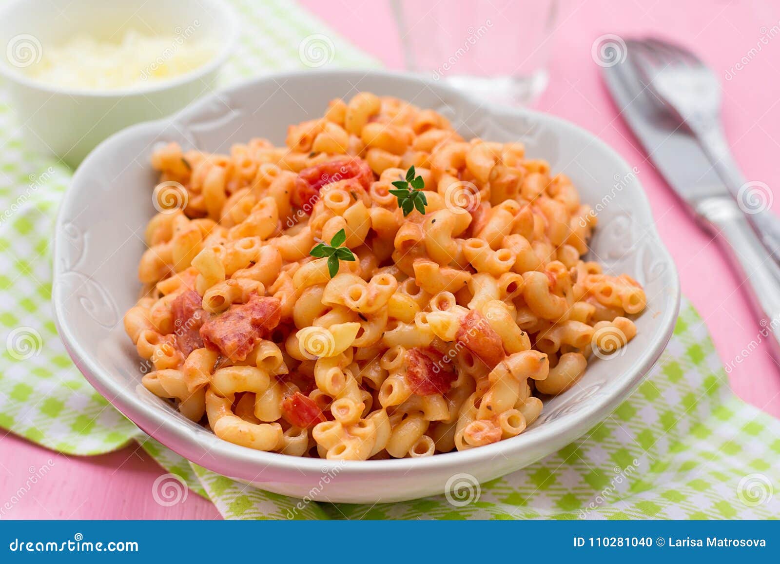 Pasta Macaronis Stortini Coquillettes with Tomato and Cheese Sauce ...