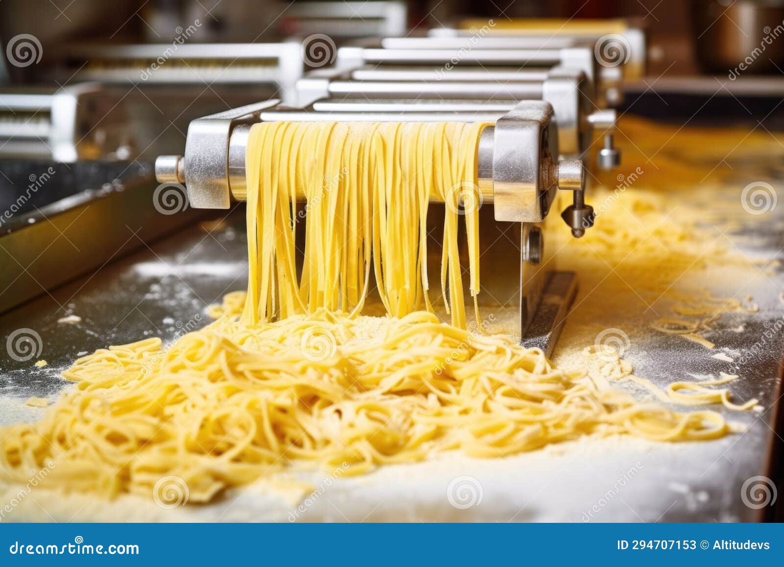 A pasta machine in action stock image. Image of cuisine - 294707153