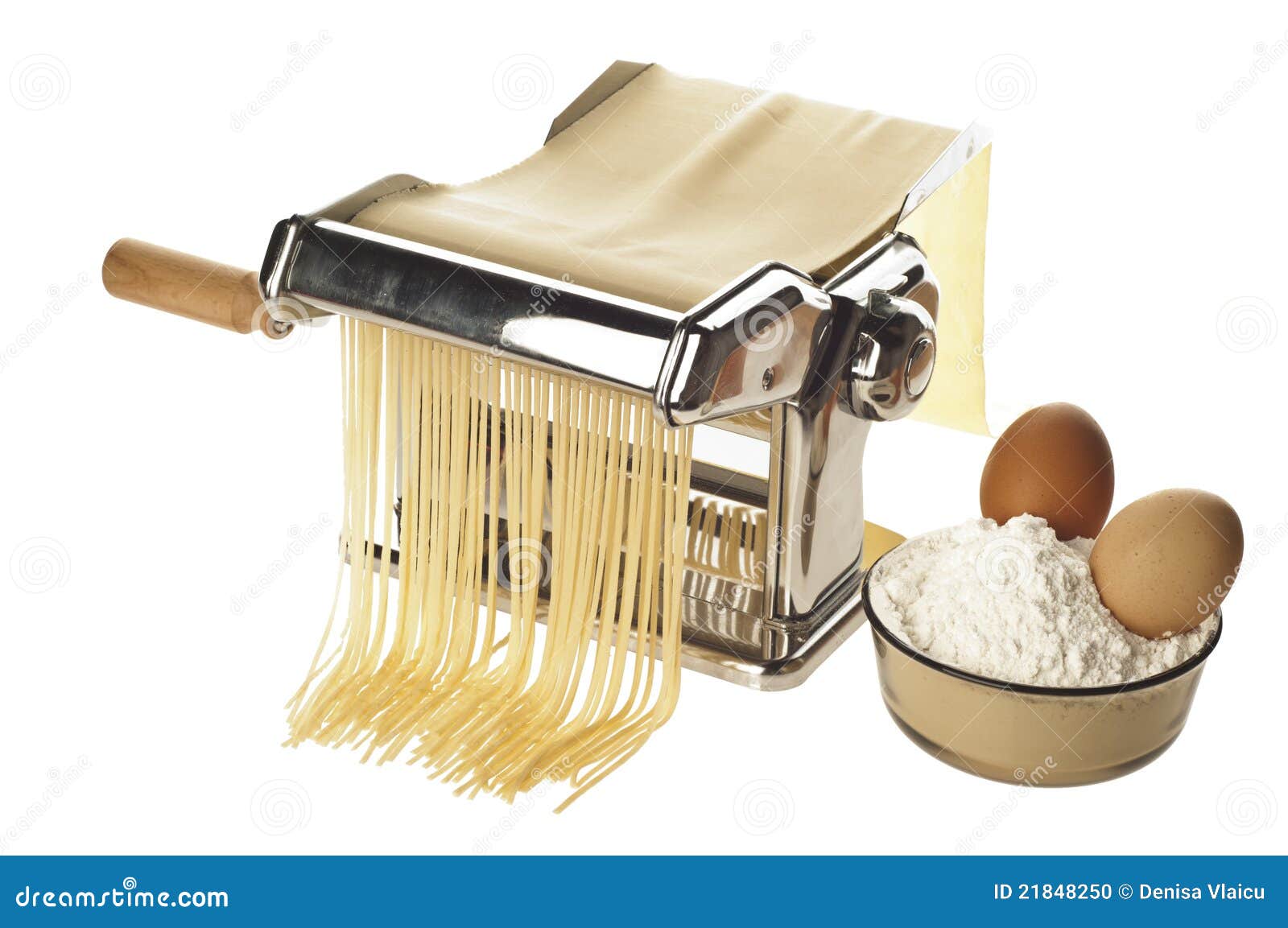Pasta Machine with Fresh Spagheti Stock Photo - Image of manual, flour ...