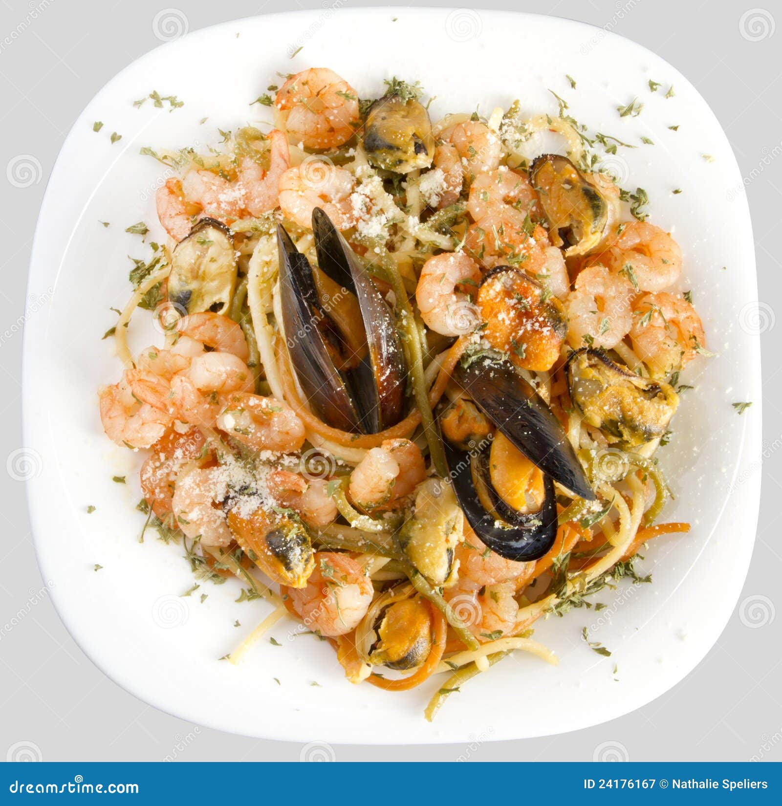 Pasta Marinara Top View stock image. Image of spaghetti - 24176167