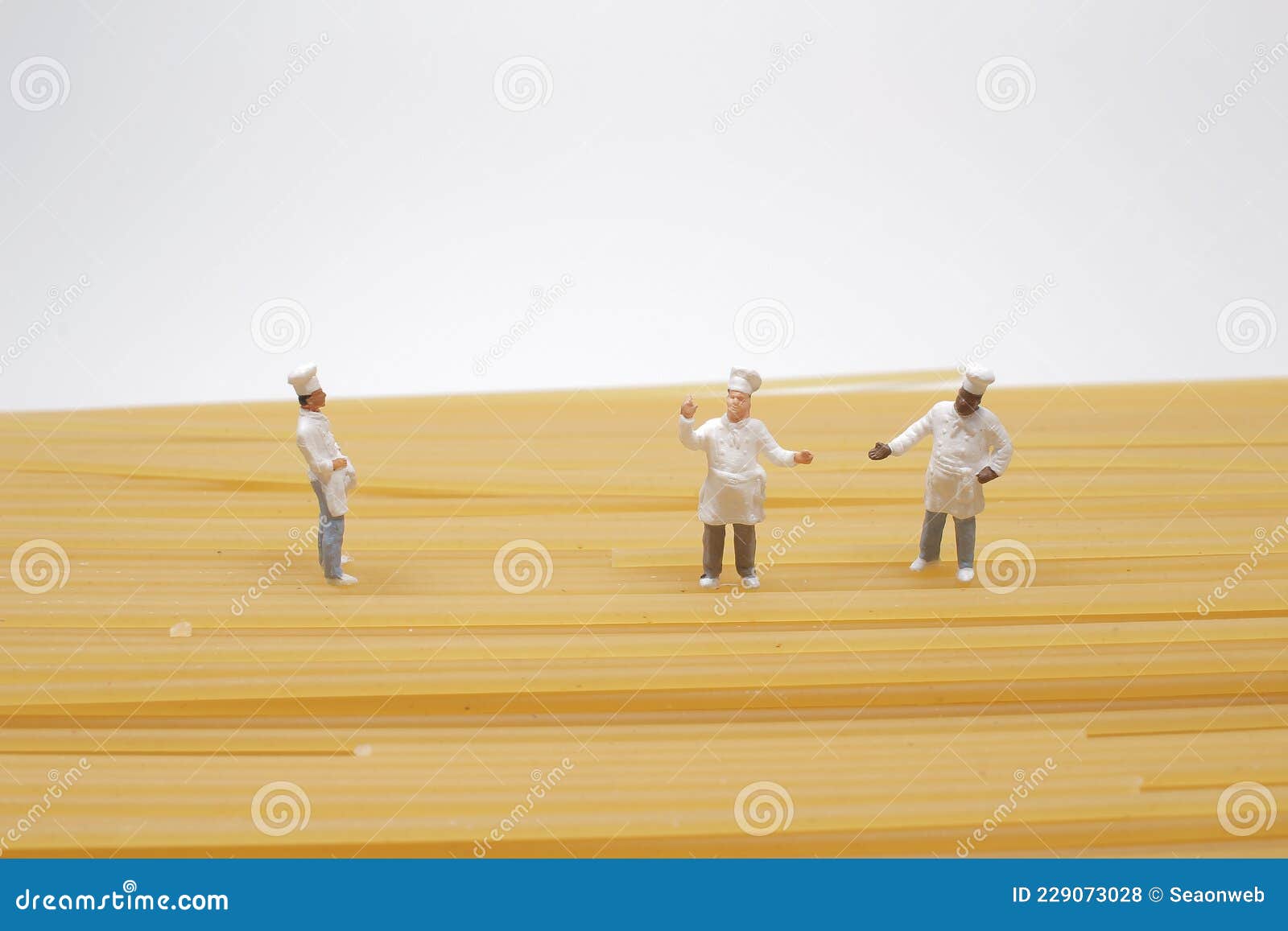 The Pasta and a Mini Chef Figure Stock Photo - Image of lunch, isolated ...