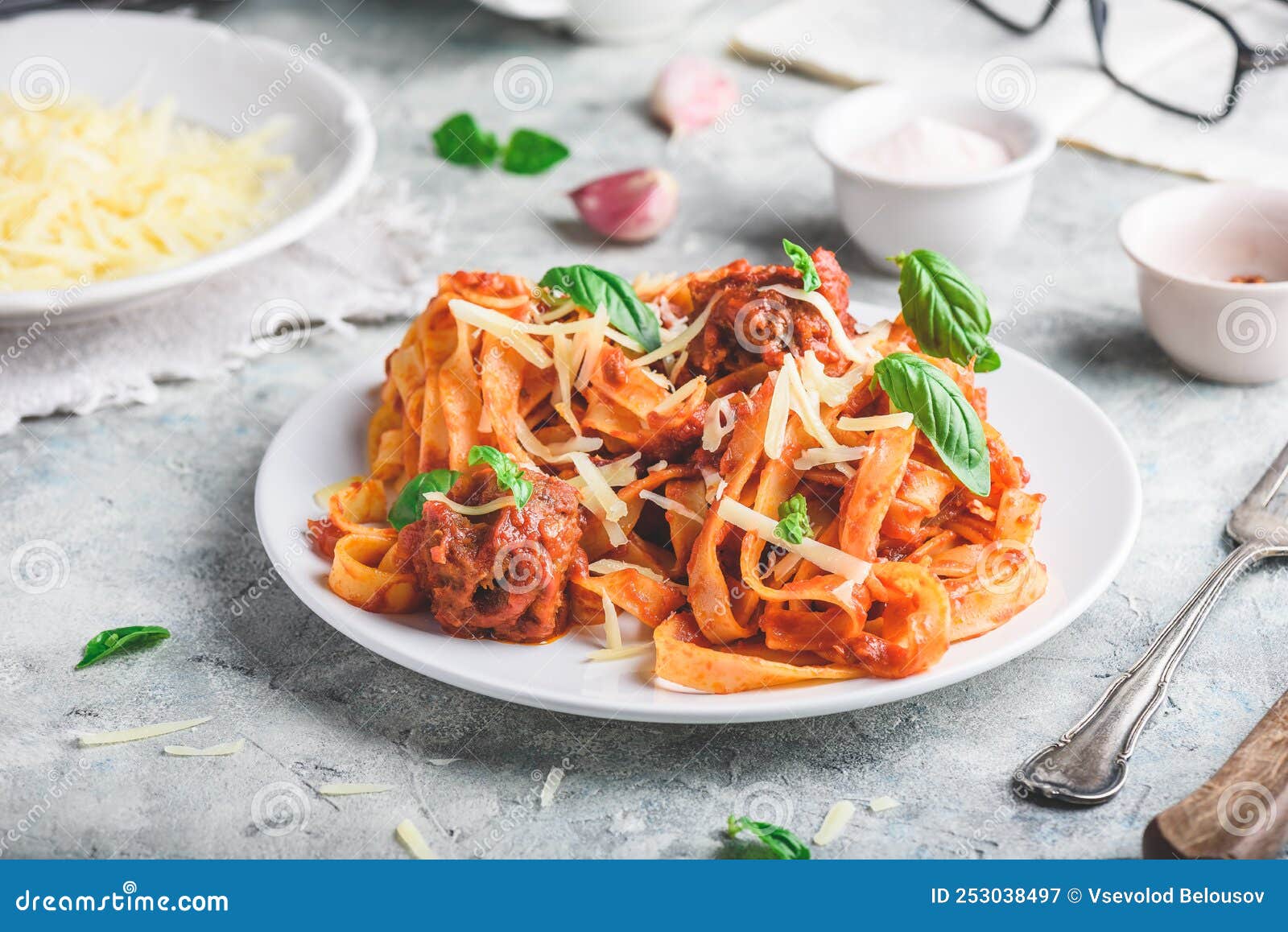Pasta with mini meatballs stock image. Image of macaroni - 253038497
