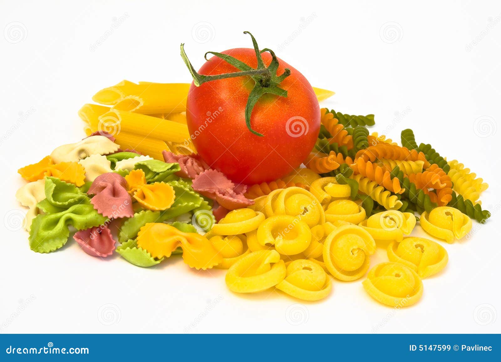 Pasta mix stock image. Image of isolated, garlic, green - 5147599