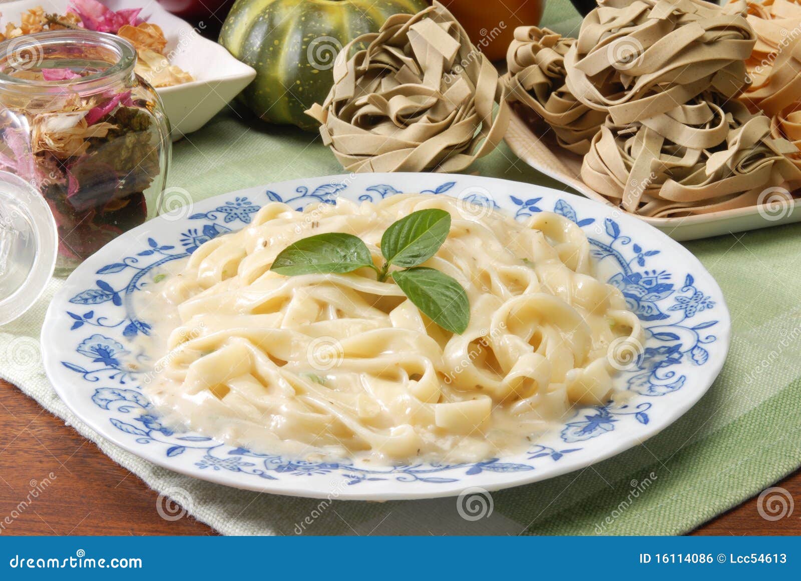 Pasta with Mix Vegetable and White Sauce Stock Photo - Image of culture ...