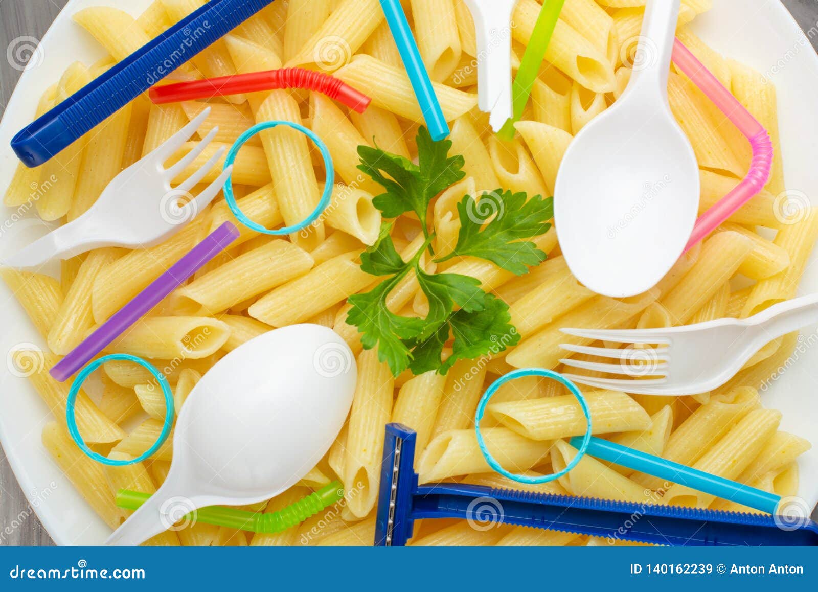 Pasta, Pasta with Garbage, Environmental Pollution, Garbage, Dirt ...