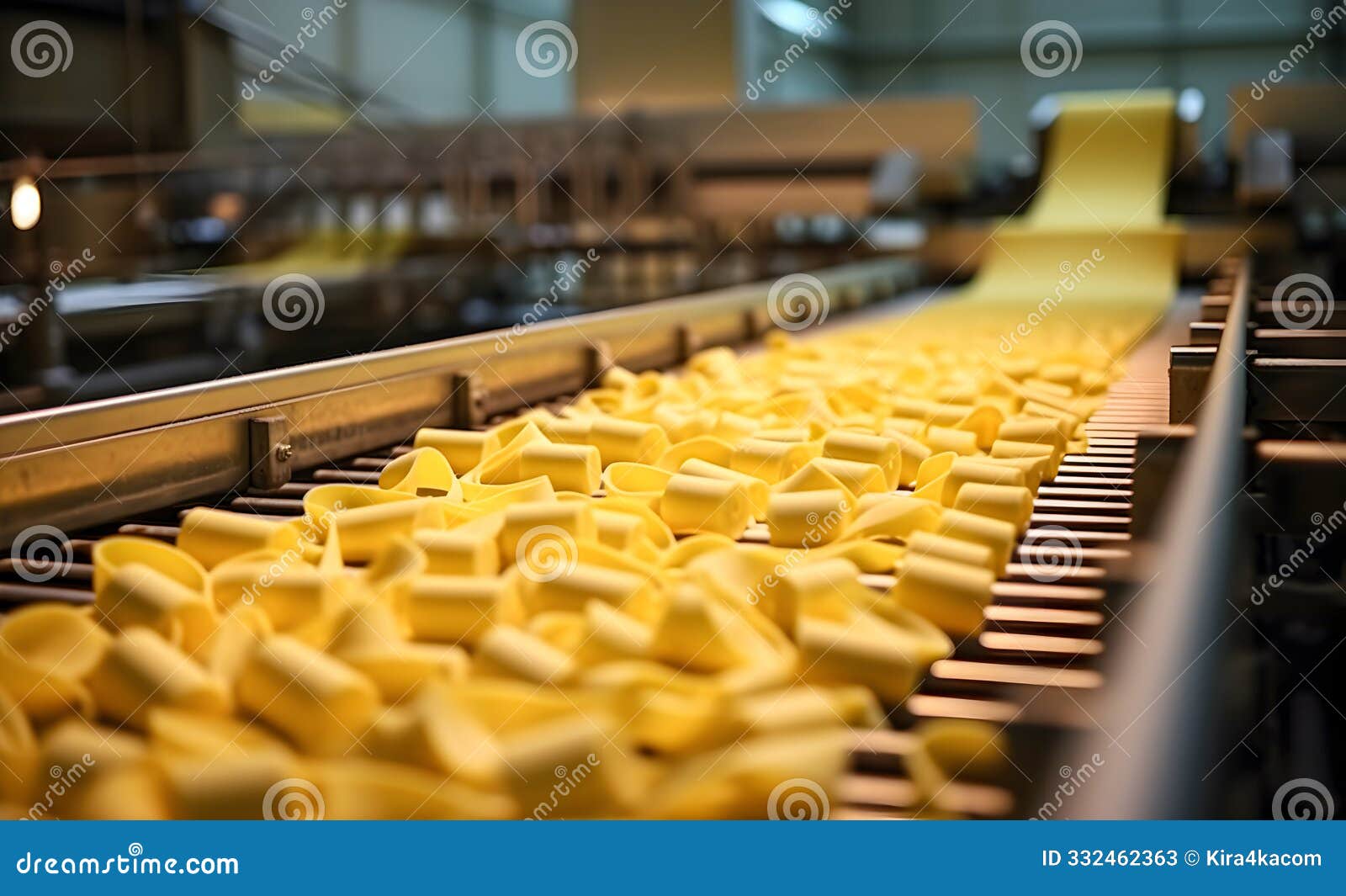 Pasta Production Process, Pasta Conveyor Belt with Pasta. Pasta ...