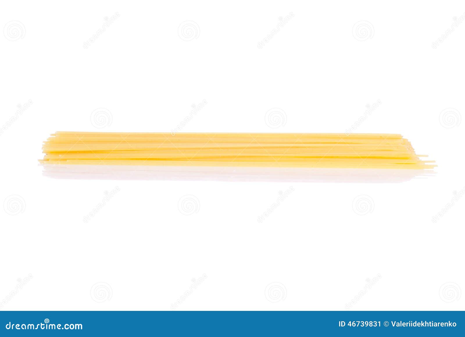 Pasta Raw Egg Color Long Straight Side View Isolated on White Ba Stock ...