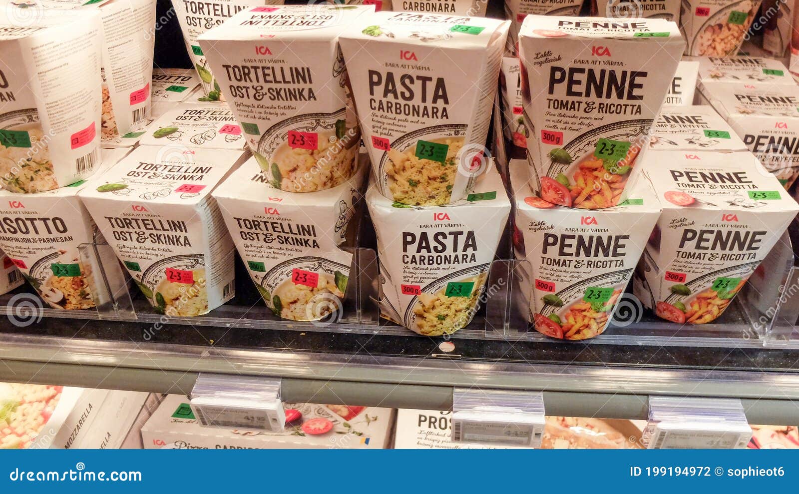 Pasta Ready Meals at a Swedish Supermarket Editorial Photography ...