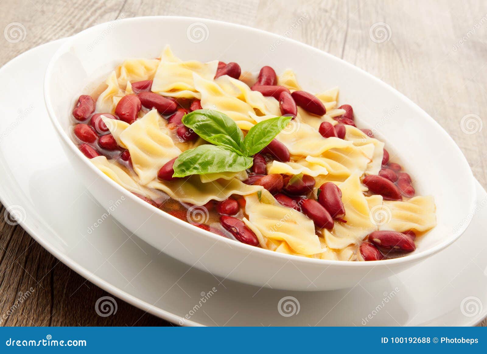 Pasta and red beans soup stock photo. Image of italy - 100192688