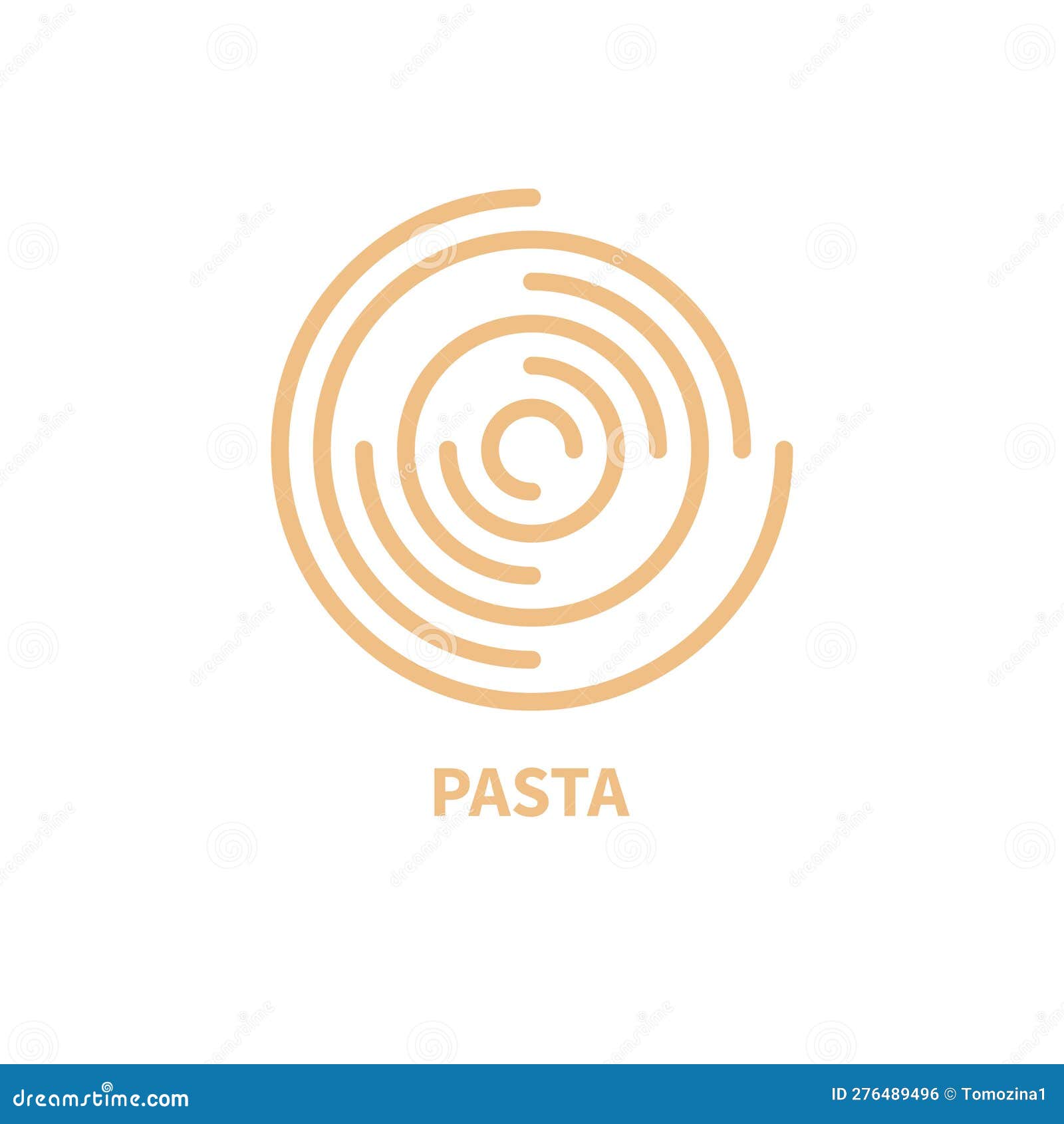 Pasta Round Line Abstract Geometric Logo Stock Vector - Illustration of ...
