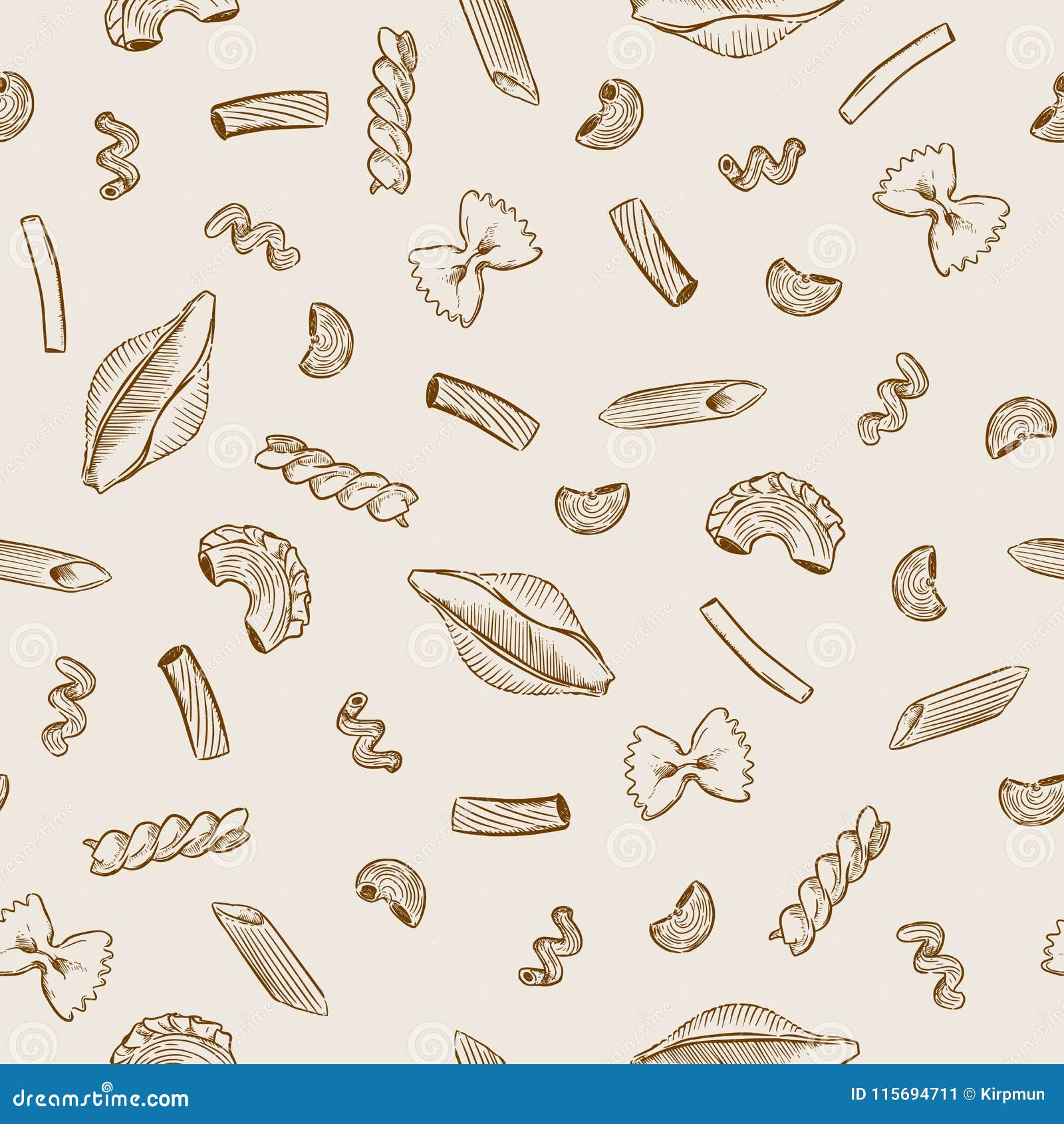 Pasta Set ,seamless Pattern Vector. Stock Vector - Illustration of ...