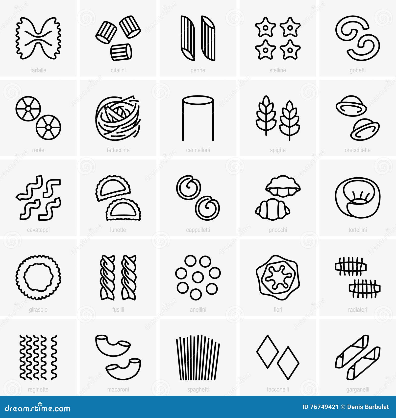 Pasta In The Shape Of Italy. Hand Drawn Vector Food Illustration ...