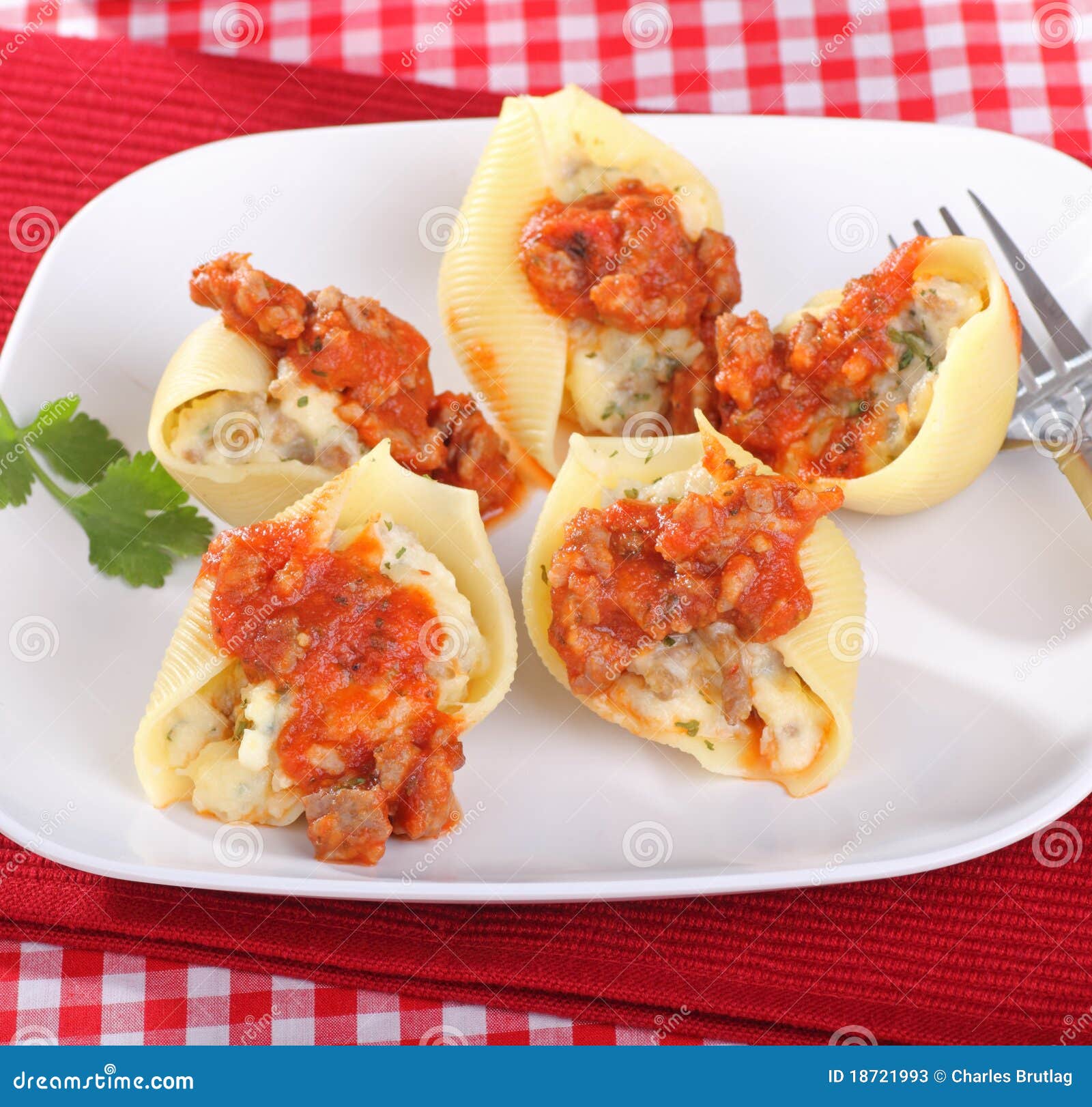 Pasta Shells stock image. Image of sauce, meat, food - 18721993