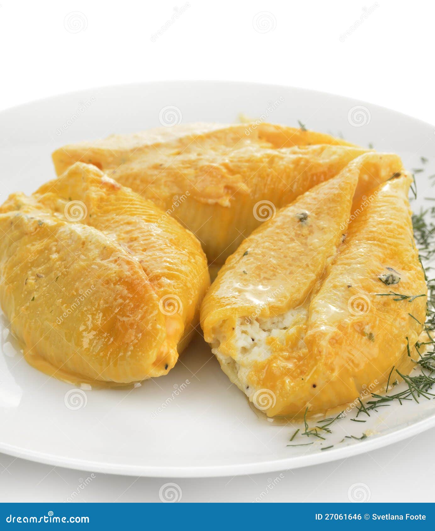 Pasta Shells Filled with Cheese Stock Photo - Image of pasta, eating ...