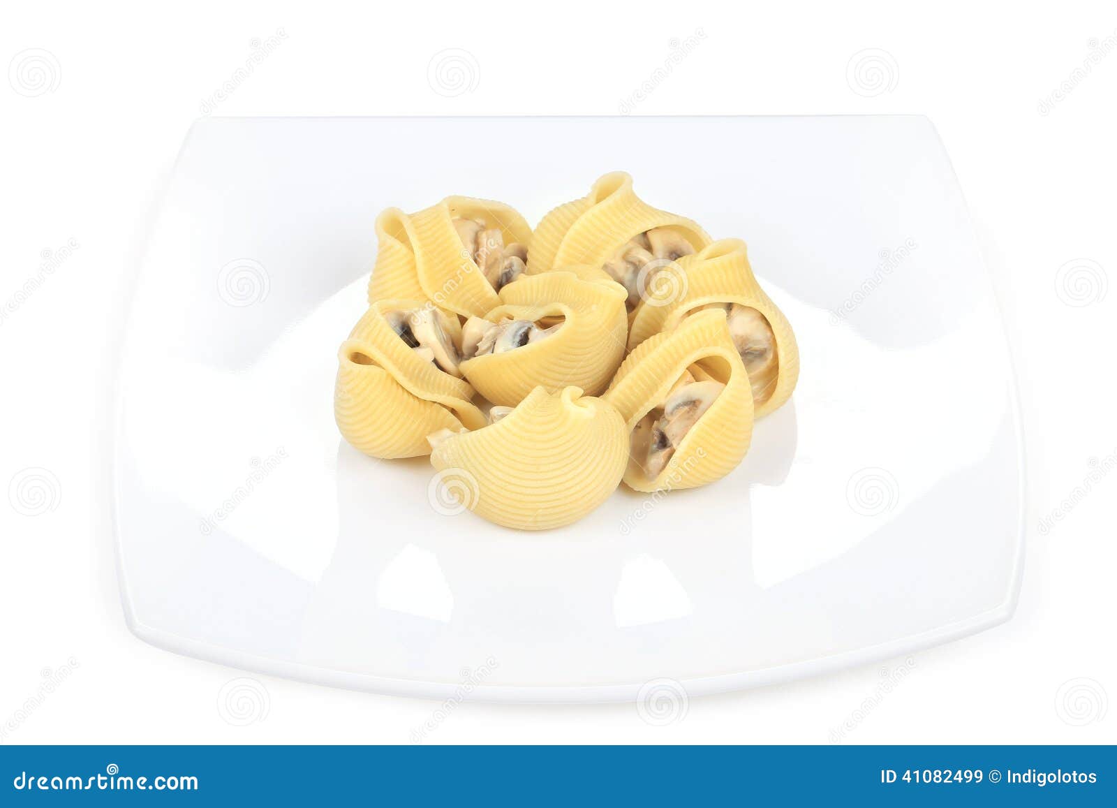 Pasta Shells on Stuffed with Mushrooms. Stock Image - Image of shell ...