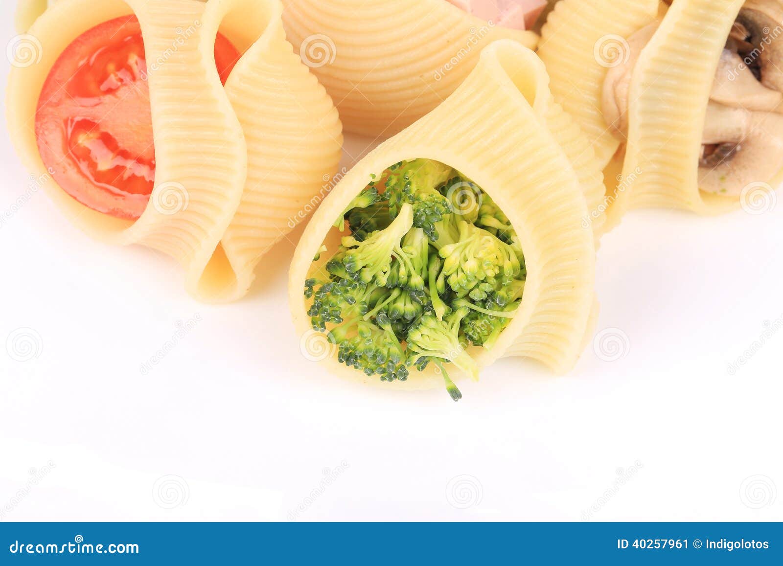 Pasta Shells Stuffed with Vegetables and Sausage Stock Image - Image of ...