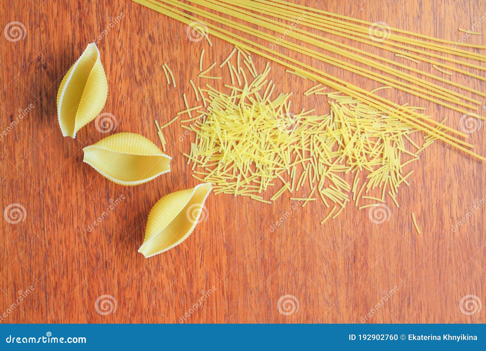 Pasta Shells Vermicelli and Spaghetti Stock Photo - Image of pasta ...