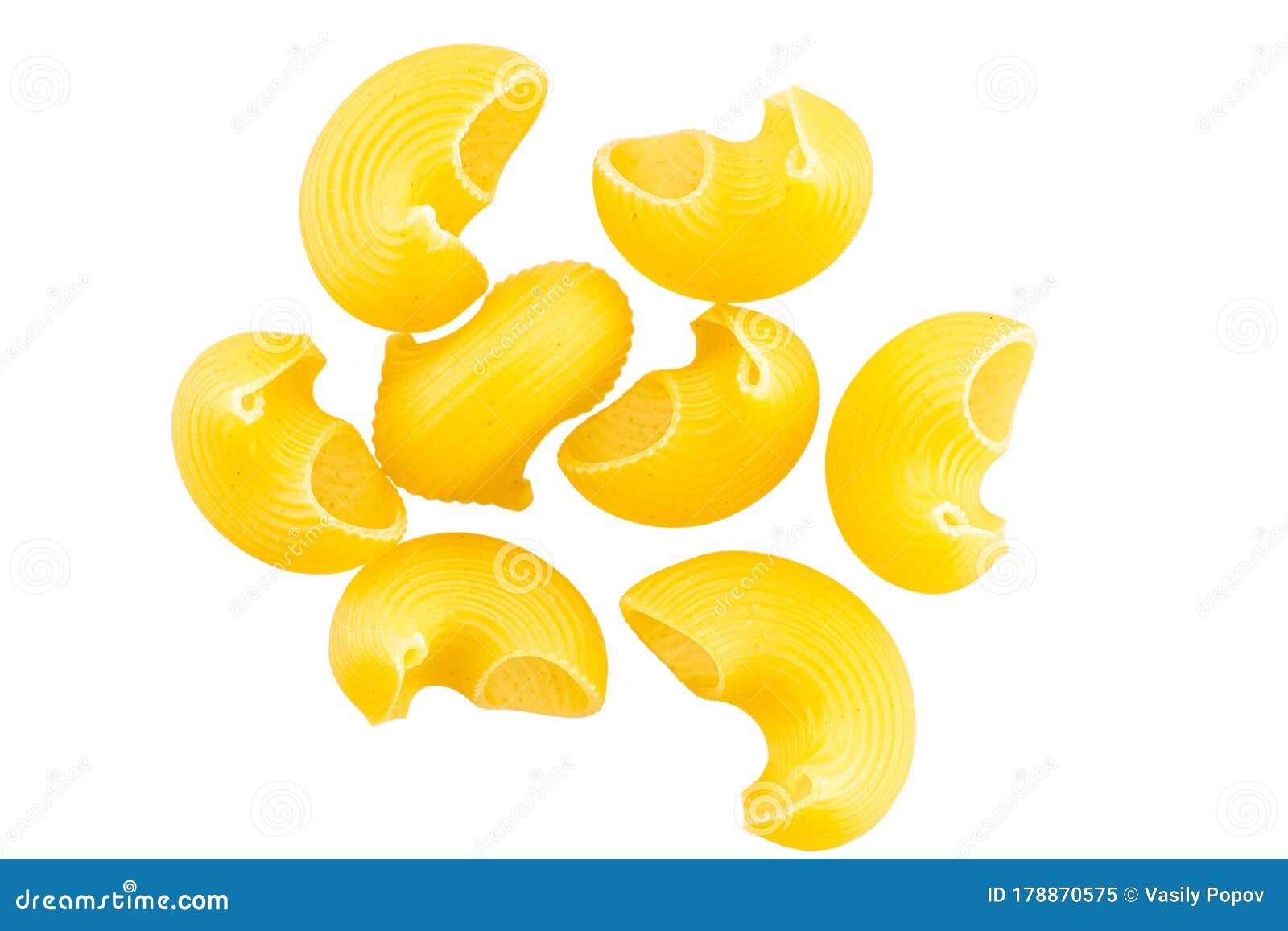 Pasta, Spaghetti, Shells, Rings, Bows on a Black or White Background ...