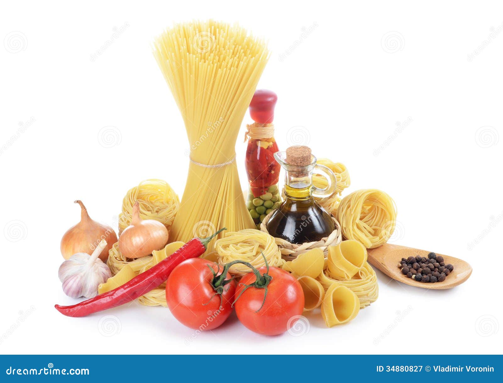 Pasta with Spices and Vegetables Stock Image - Image of food, pepper ...