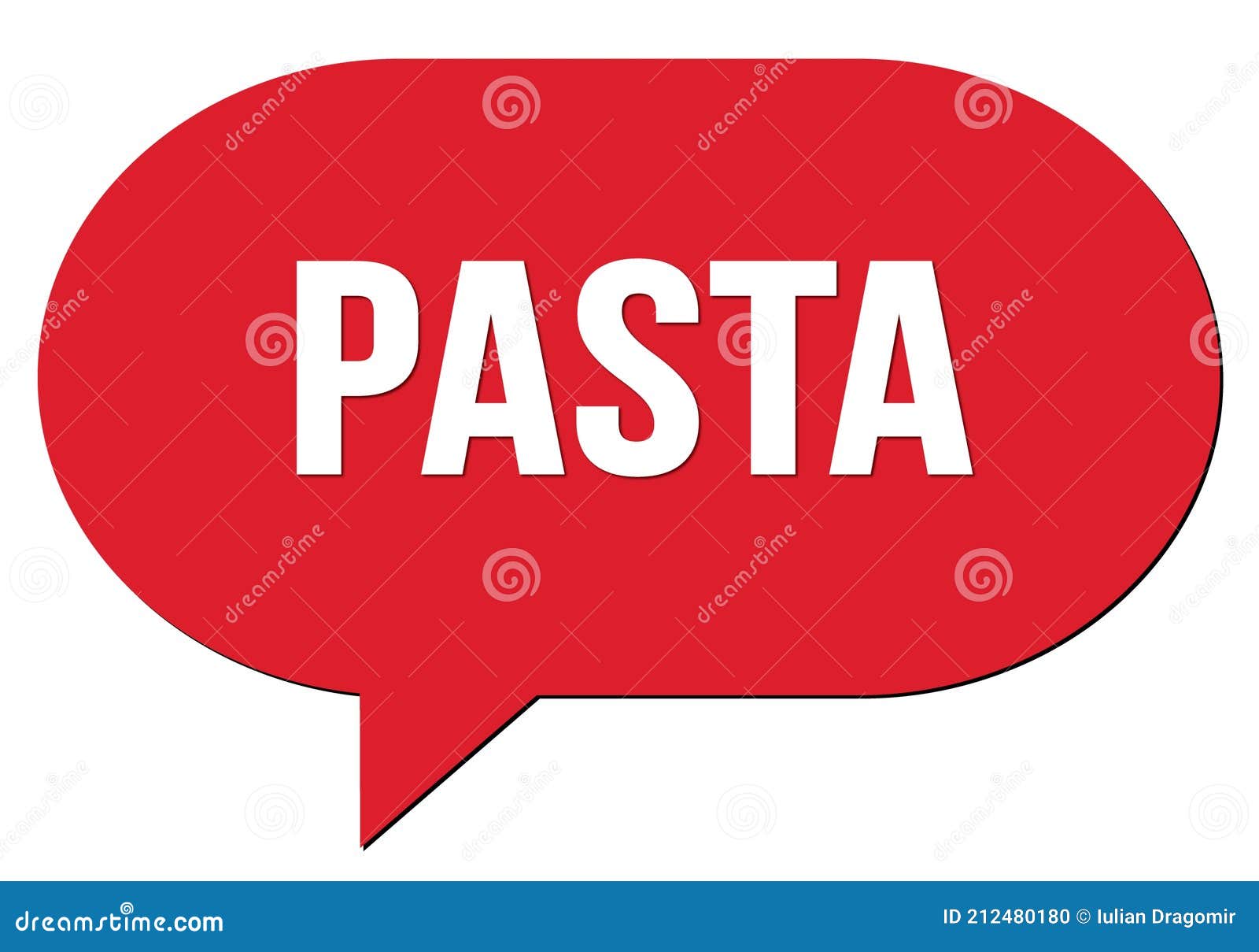 PASTA Text Written in a Red Speech Bubble Stock Illustration ...