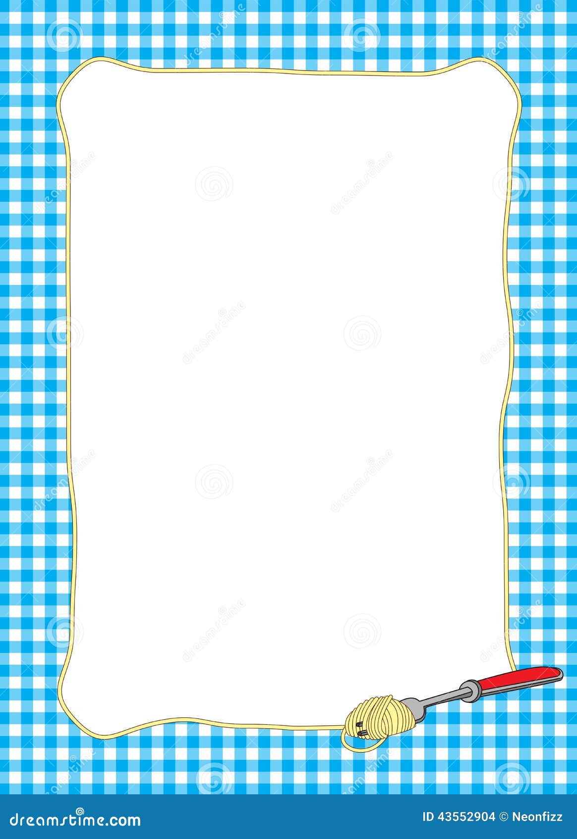 Pasta-themed Blue Frame stock illustration. Illustration of frame ...