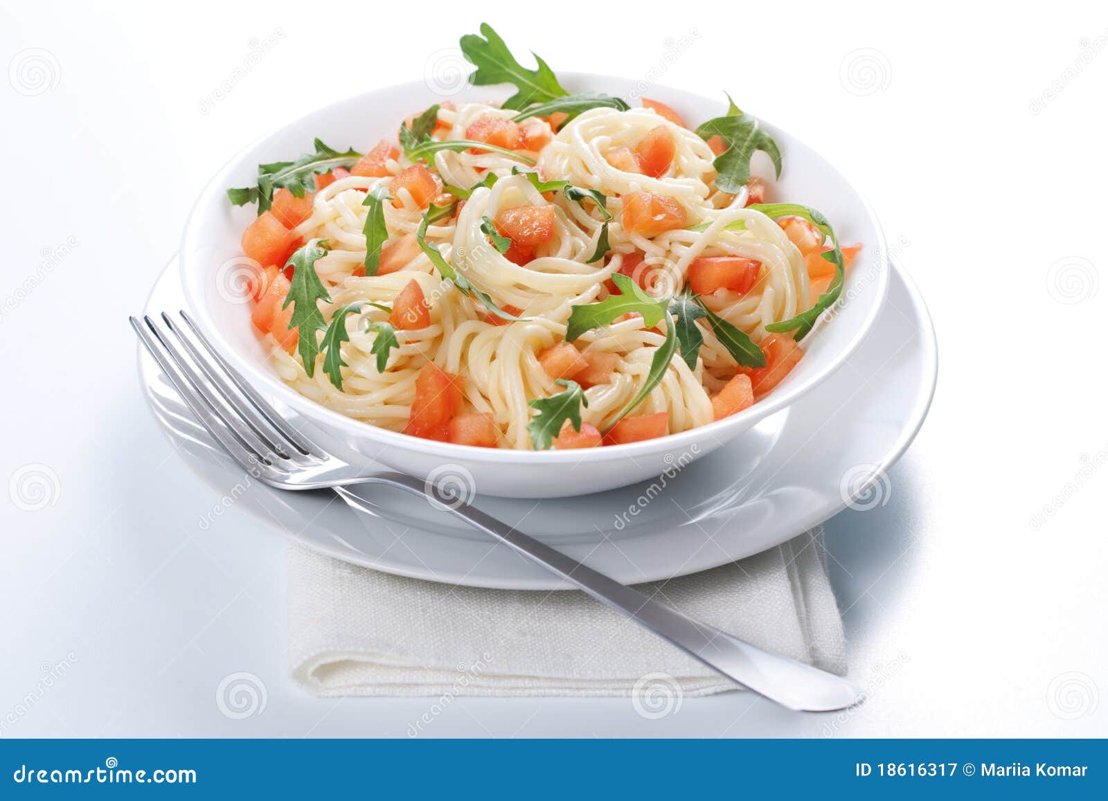 Pasta with Tomato and Rucola Stock Image - Image of home, healthy: 18616317