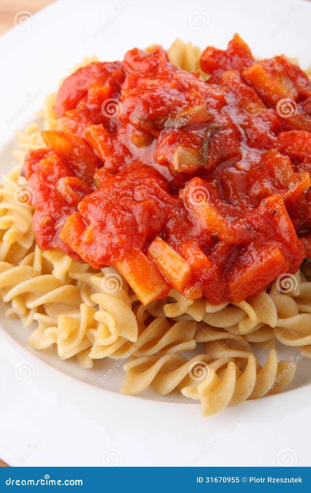 Pasta with Tomato Sauce with Vegetable Stock Image - Image of grated ...