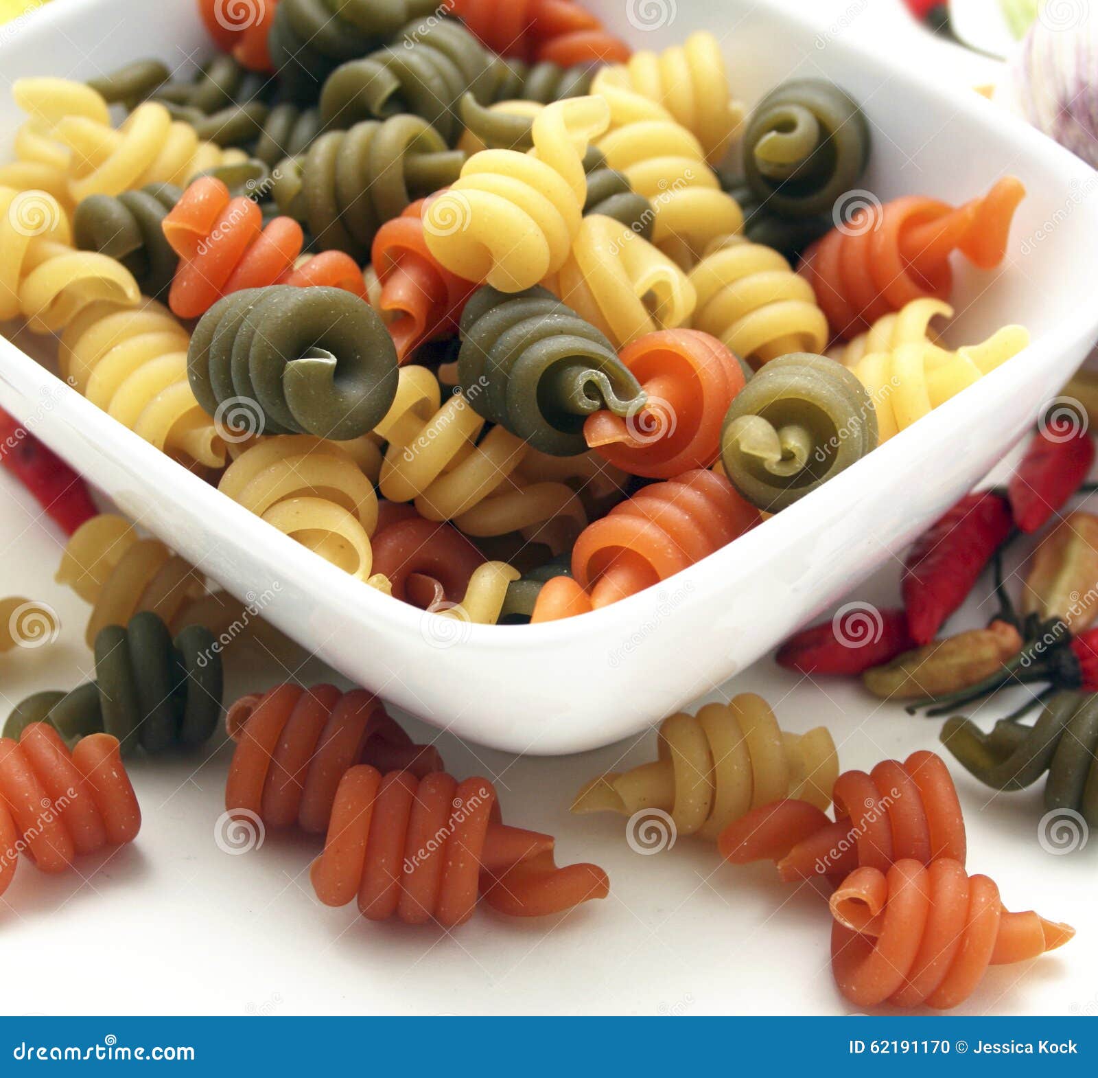 Pasta tricolore stock photo. Image of italian, pasta - 62191170